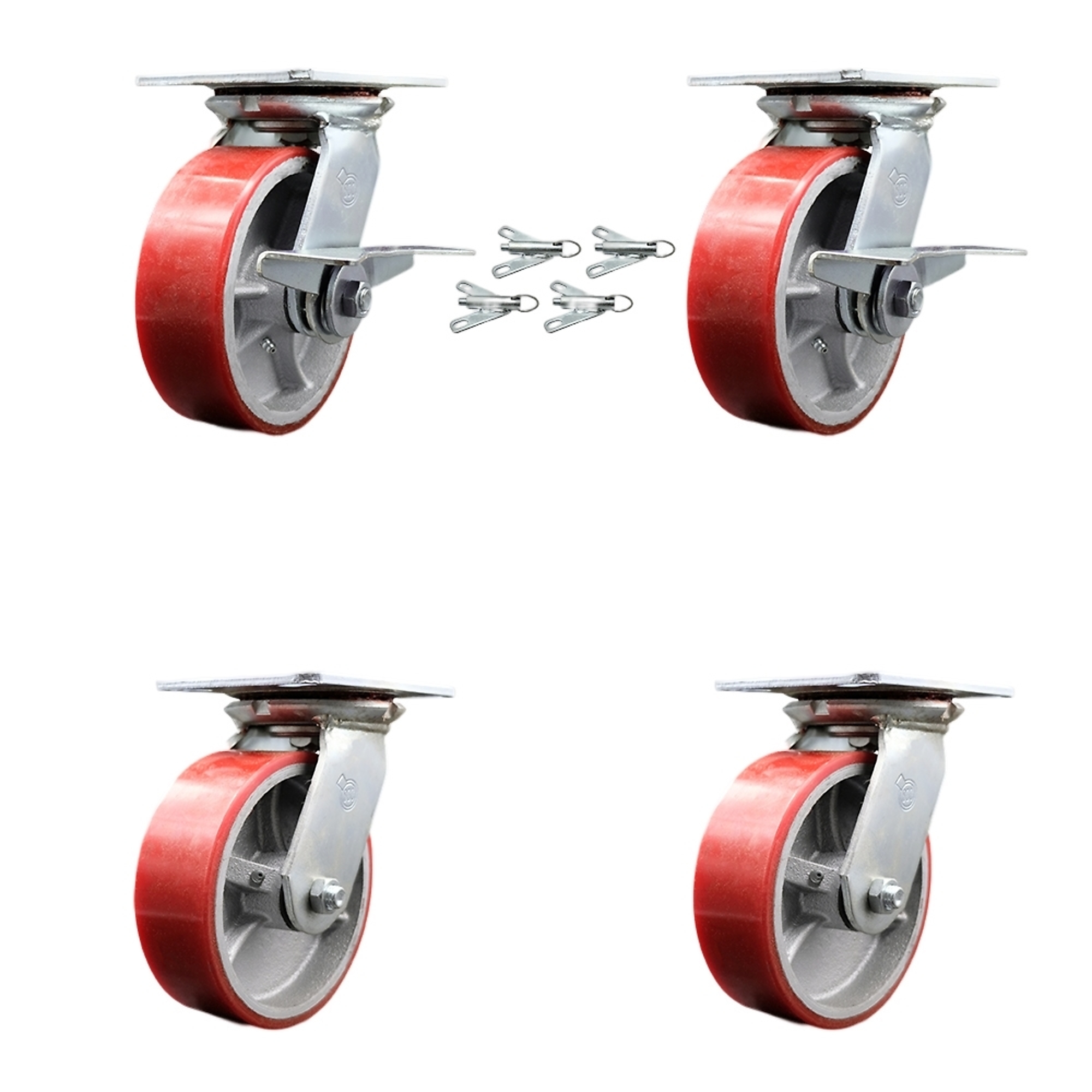 Service Caster, 6in. x 2in. Plate Casters, Wheel Diameter 6 in, Caster ...