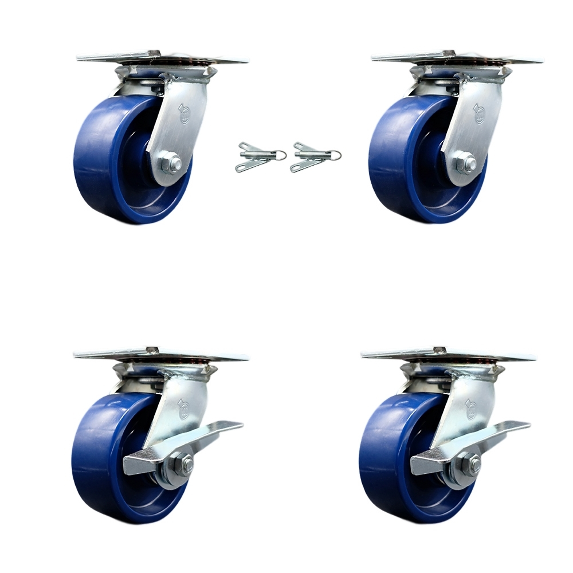 Service Caster, 5in. x 2in. Plate Casters, Wheel Diameter 5 in, Caster Type Swivel, Package (qty ...