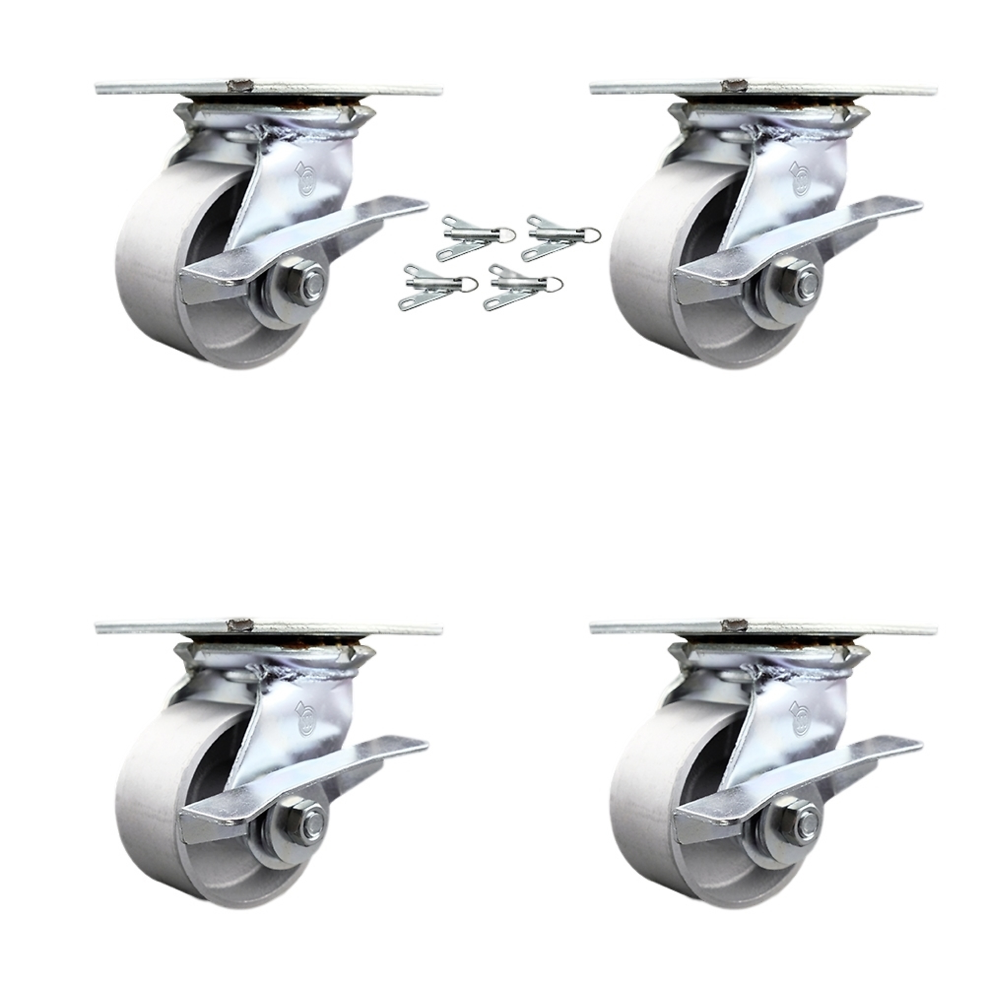 Service Caster, 4in. x 2in. Plate Casters, Wheel Diameter 4 in, Caster ...