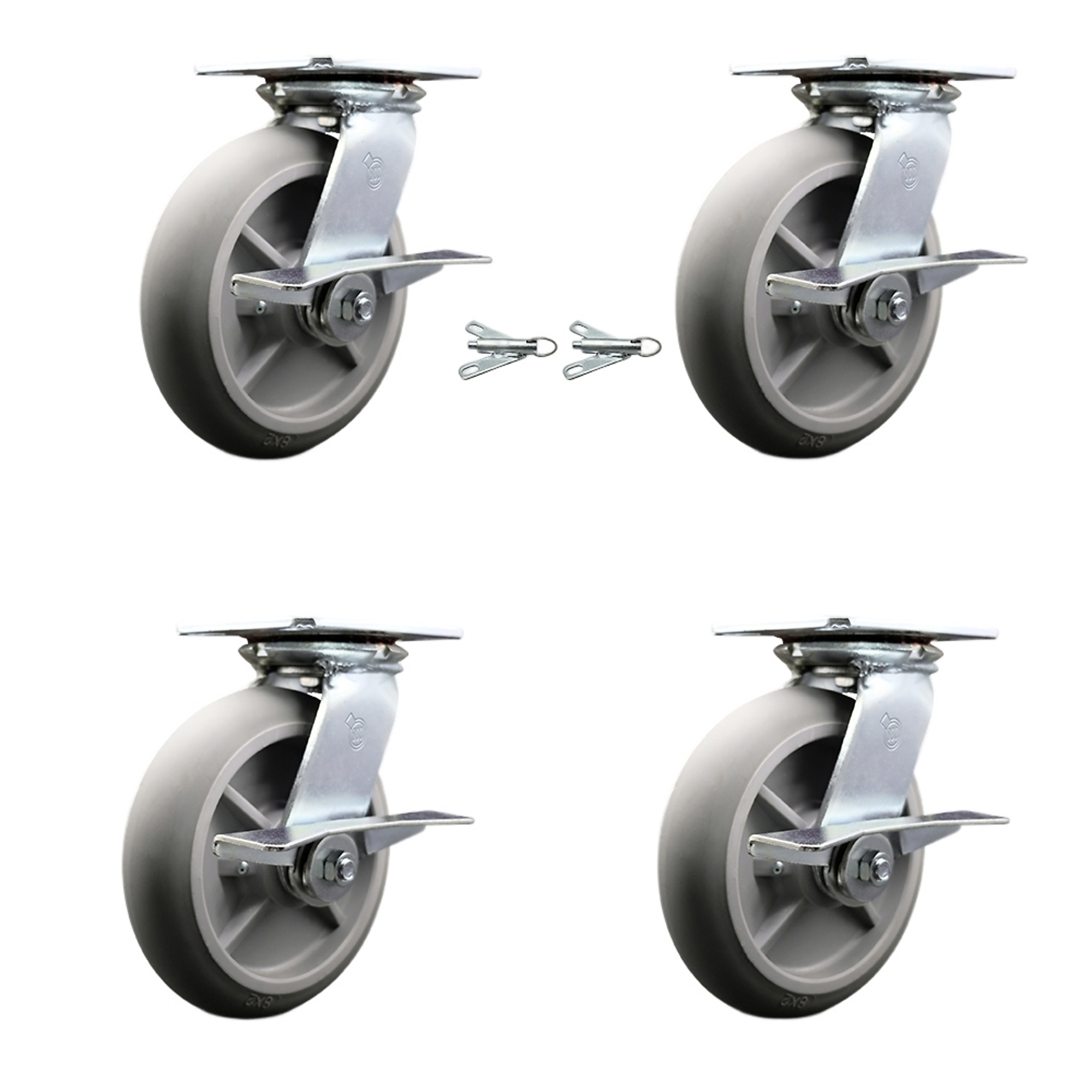 Service Caster, 8in. x 2in. Plate Casters, Wheel Diameter 8 in, Caster ...