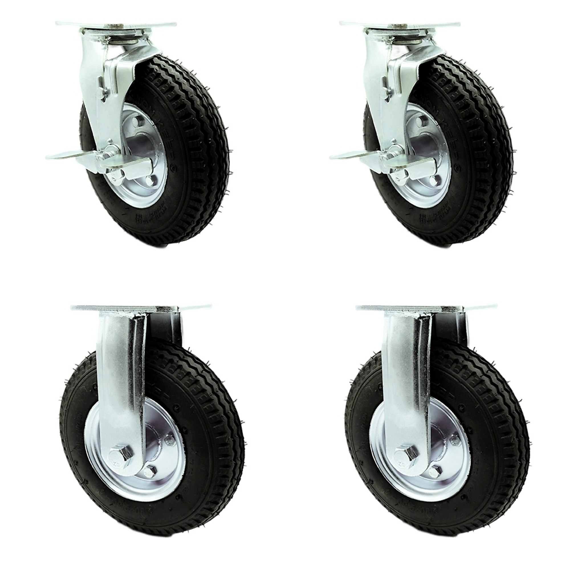 Service Caster, 8in. x 2 1/2in. Plate Casters, Wheel Diameter 8 in ...