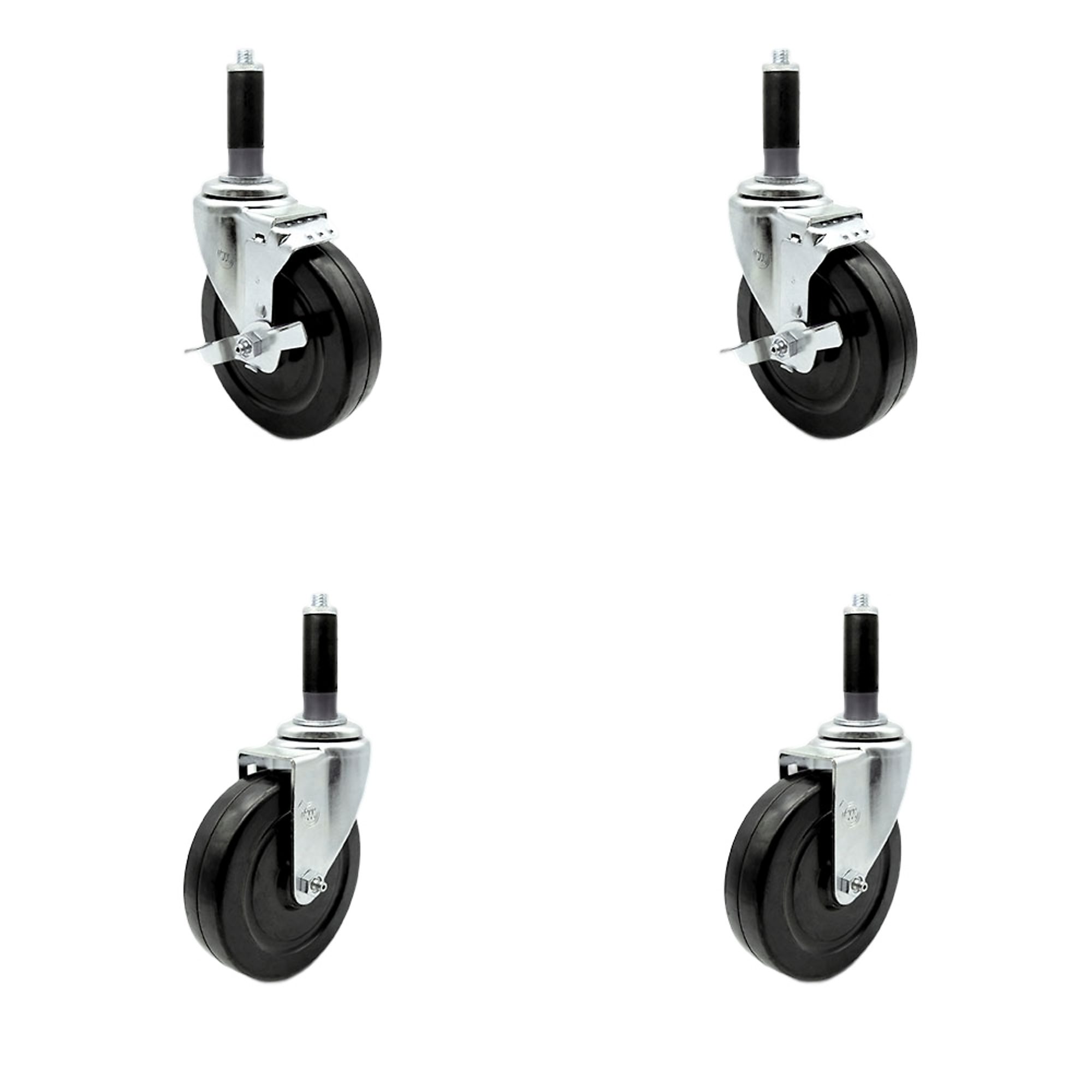 Service Caster, 5in. x 1 1/4in. Stem Casters, Wheel Diameter 5 in ...