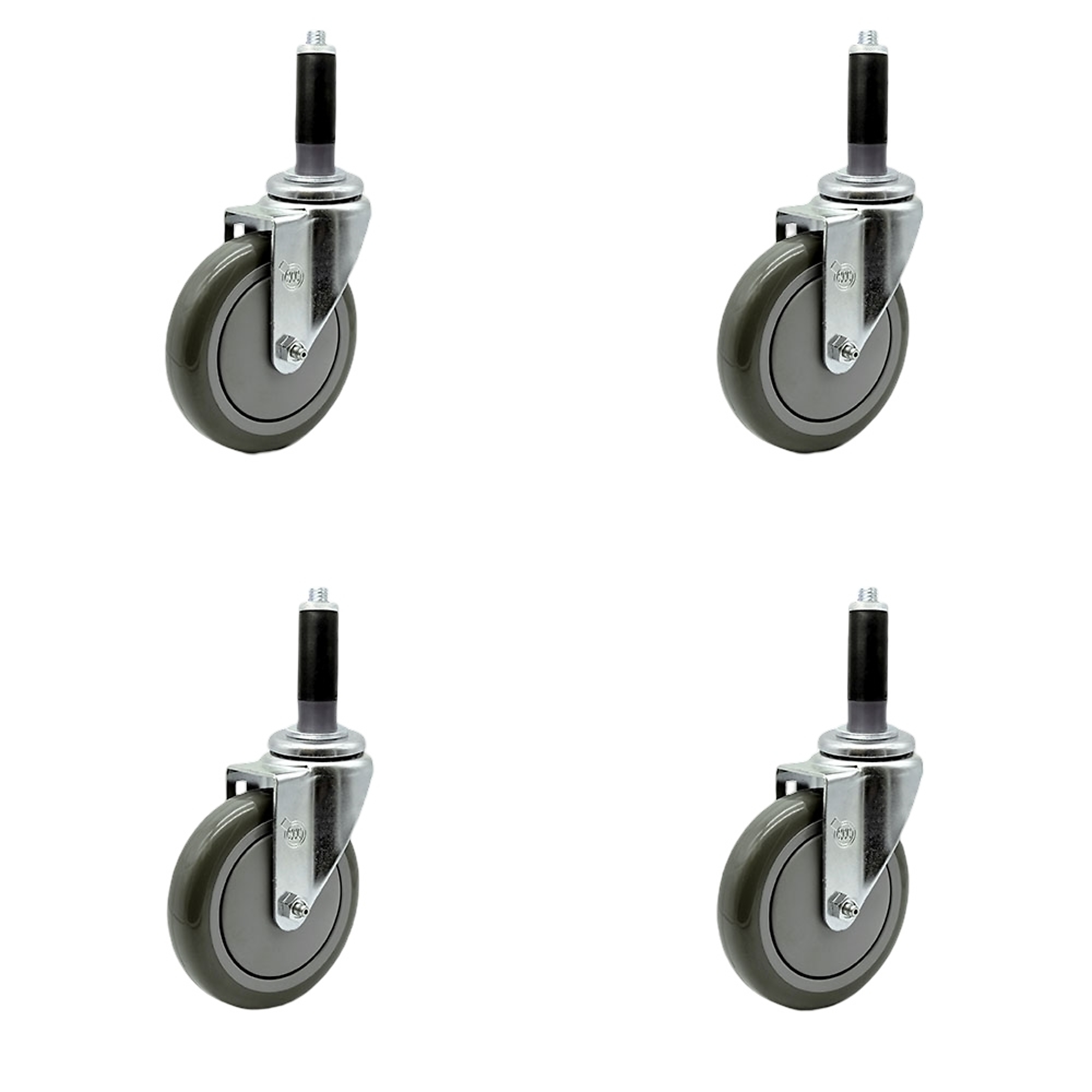 Service Caster, 5in. x 1 1/4in. Stem Casters, Wheel Diameter 5 in ...