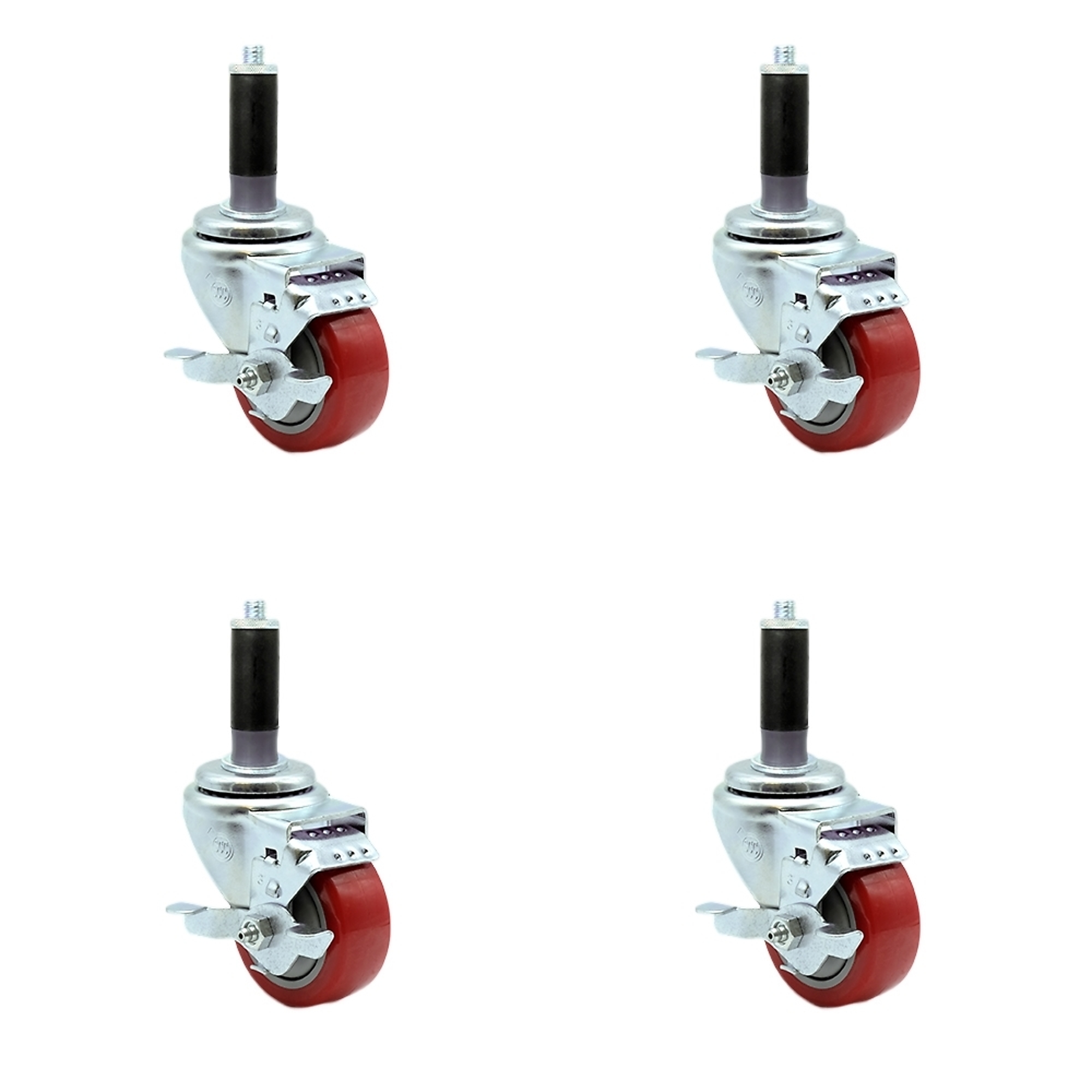 Service Caster, 3in. x 1 1/4in. Stem Casters, Wheel Diameter 3 in ...