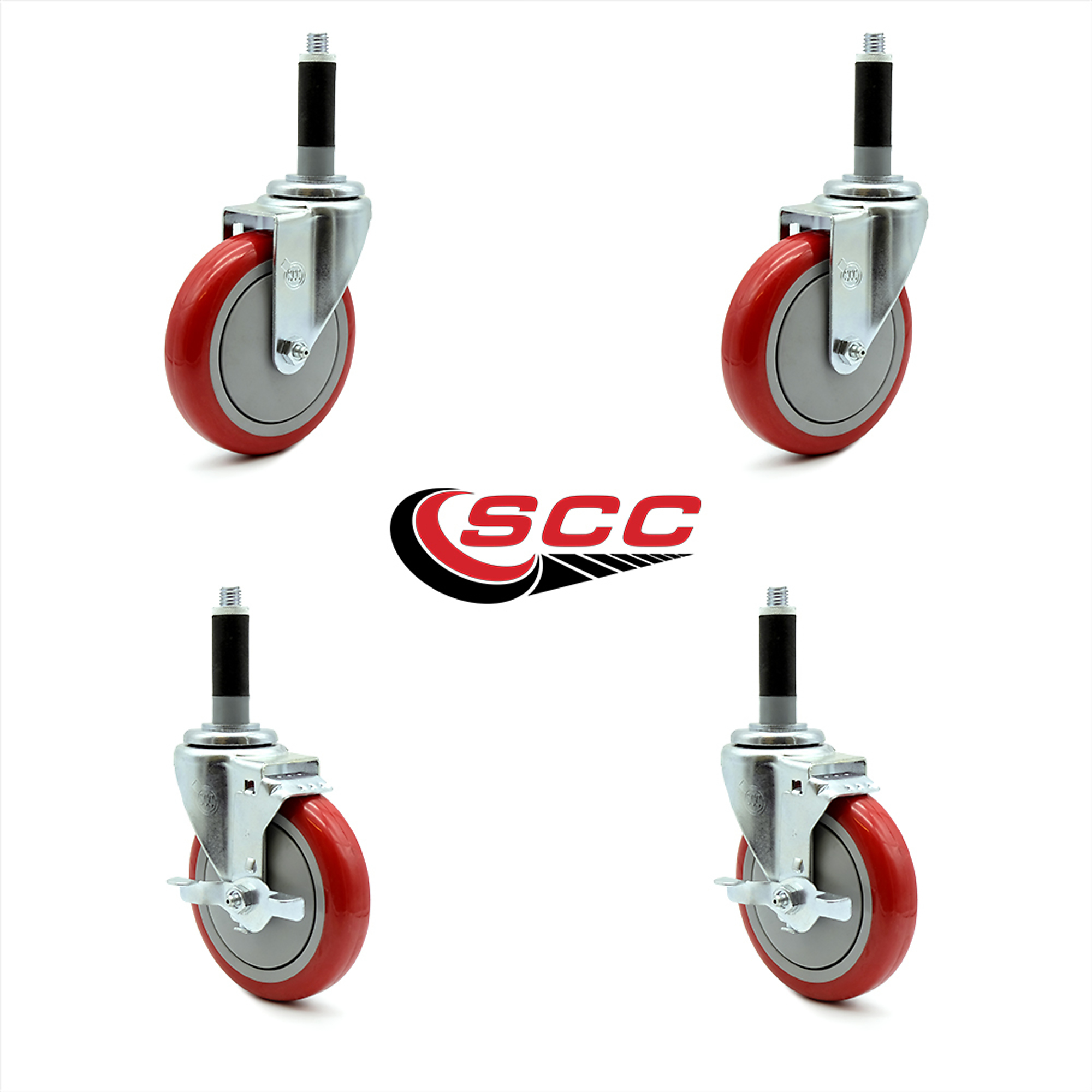 Service Caster, 5in. x 1 1/4in. Stem Casters, Wheel Diameter 5 in ...