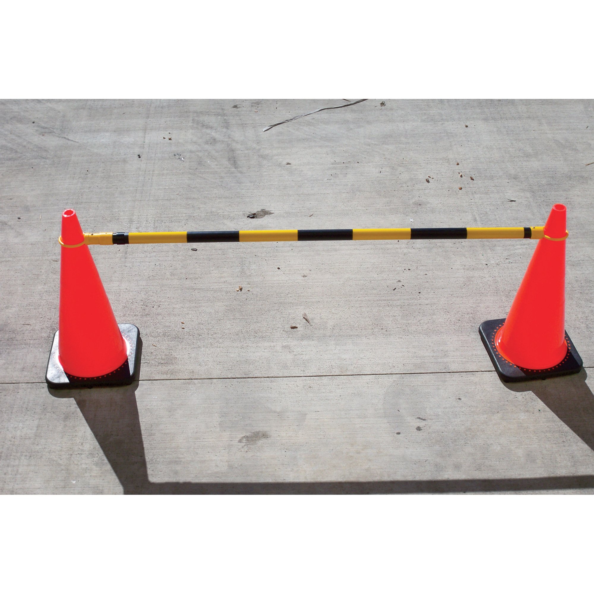 JBC Retractable 10ft. Cone Bar — Yellow/Black, Extends 6ft. to 10ft ...