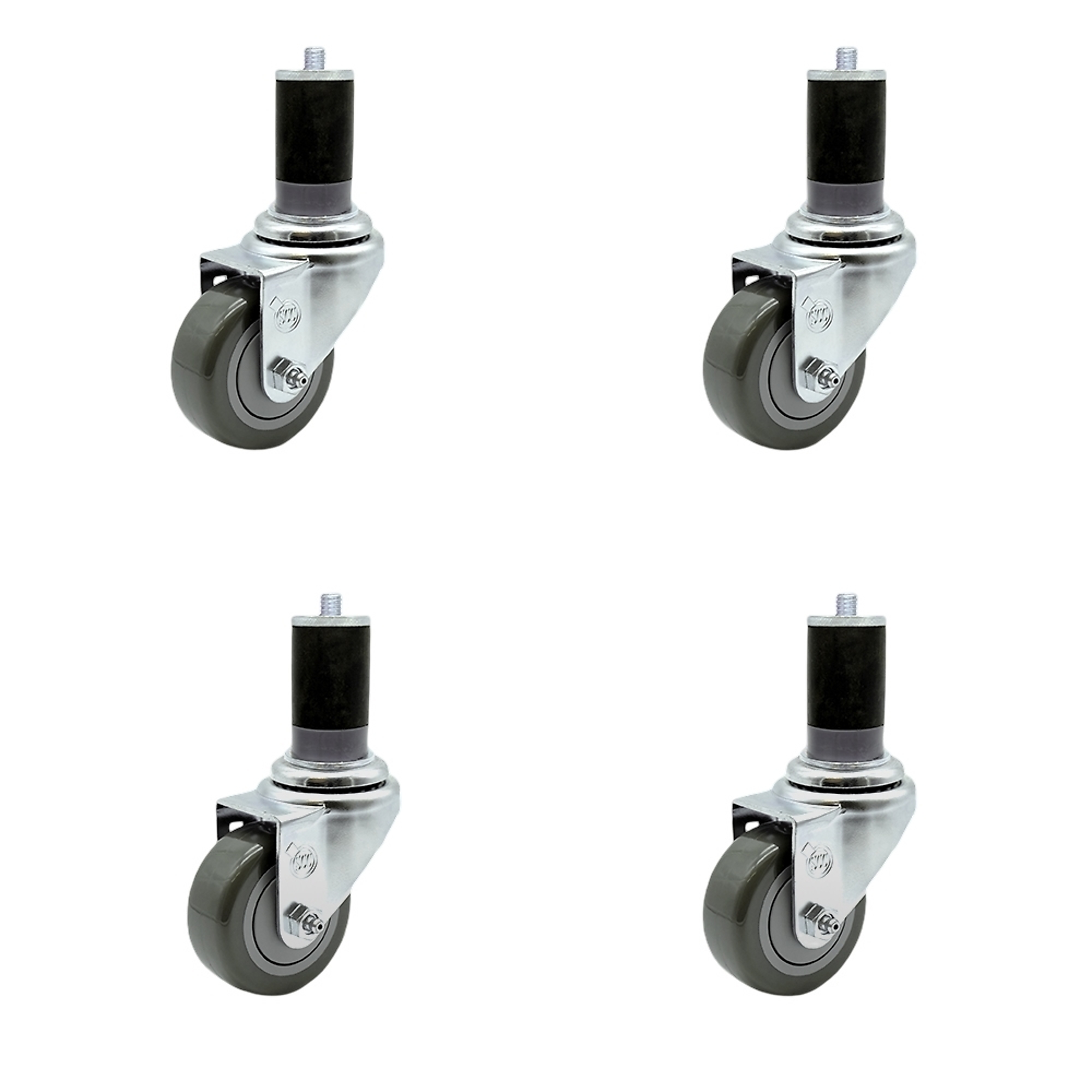 Service Caster, 3in. x 1 1/4in. Stem Casters, Wheel Diameter 3 in ...