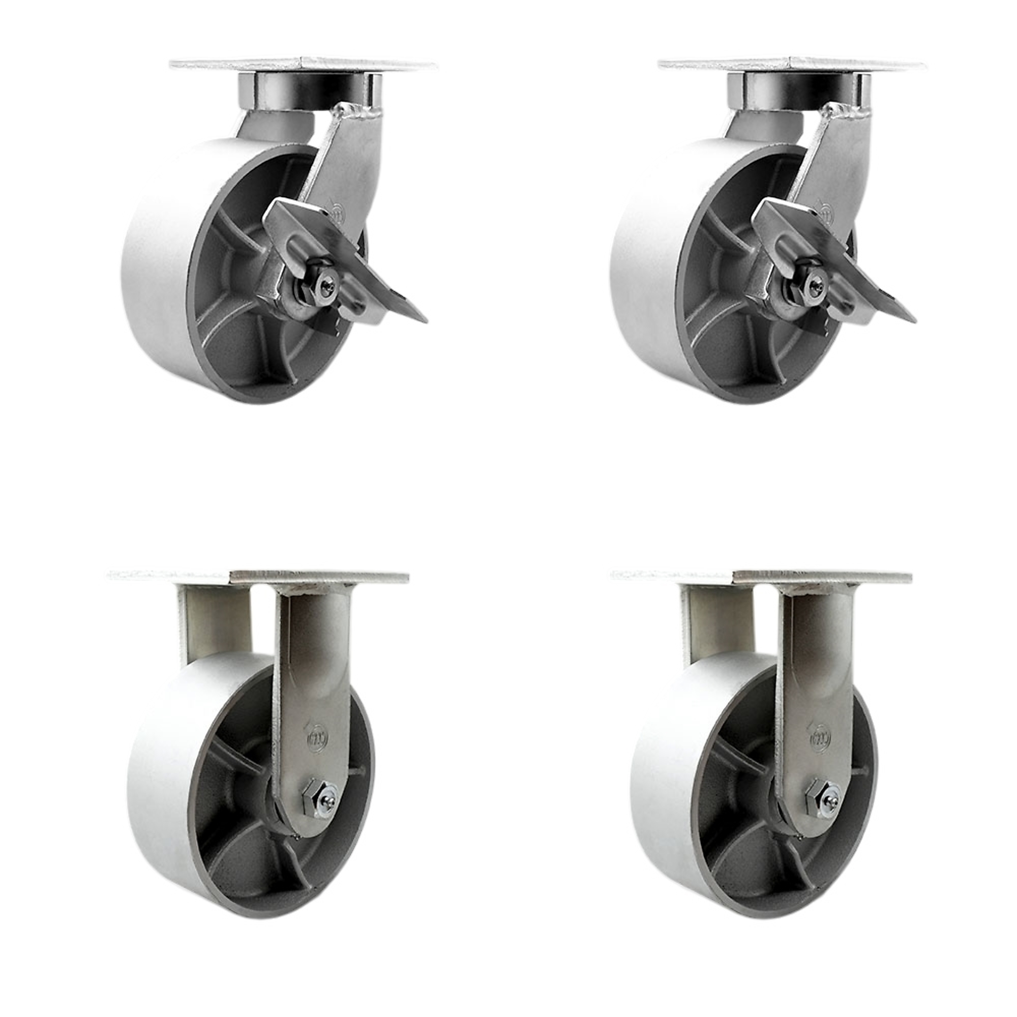 Service Caster, 8in. x 3in. Plate Casters, Wheel Diameter 8 in, Caster ...