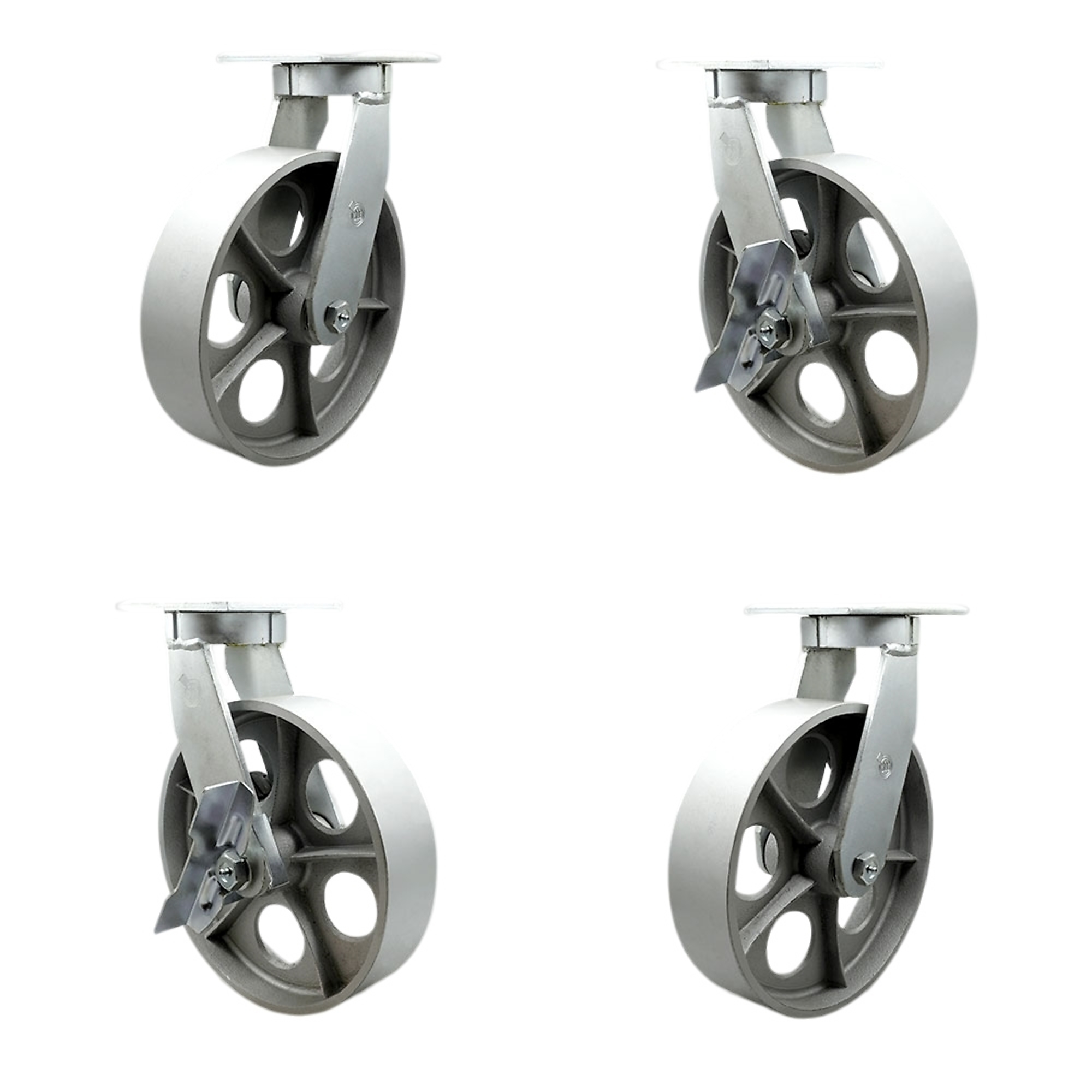 Service Caster, 12in. x 3in. Plate Casters, Wheel Diameter 12 in ...