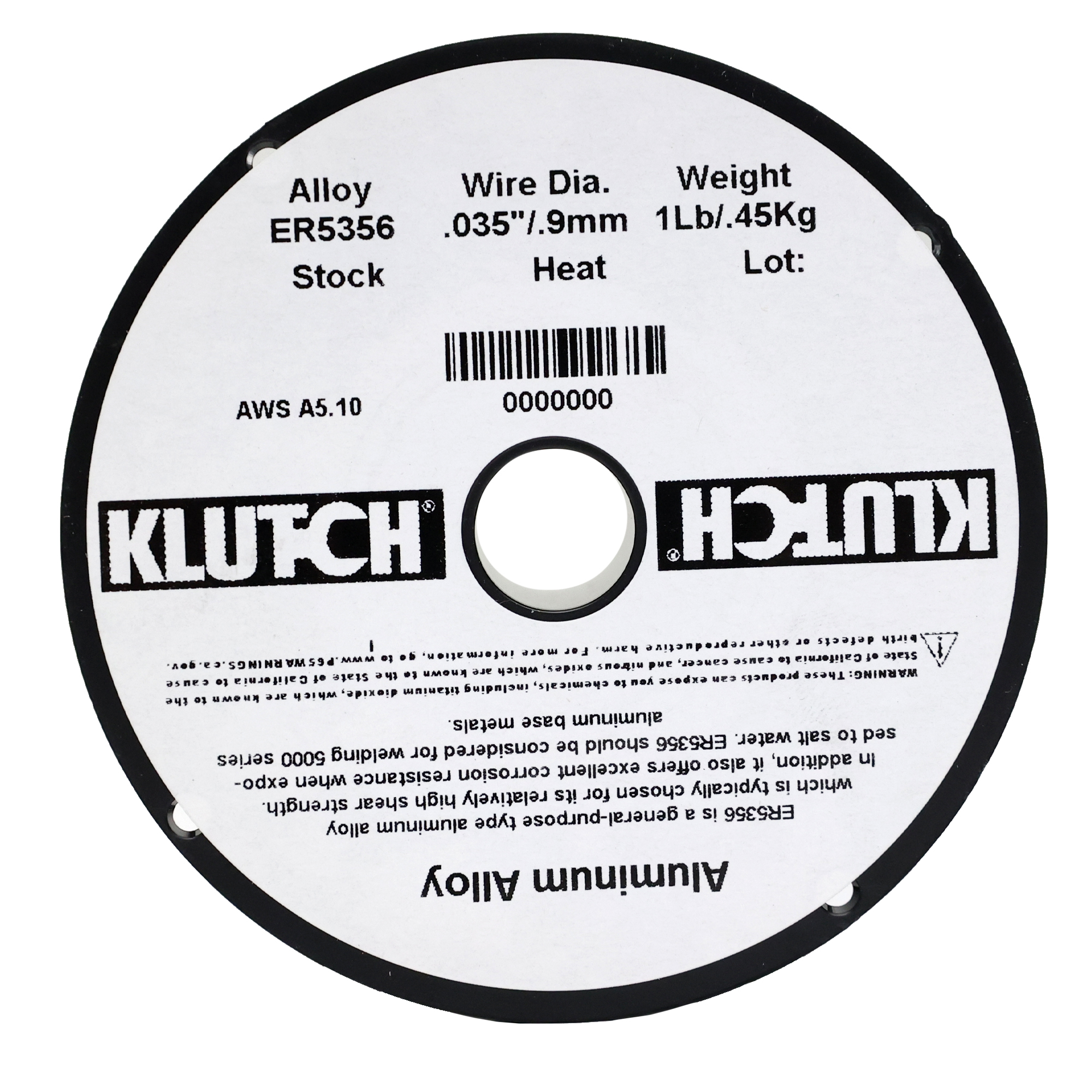 Klutch ER5356 Aluminum Welding Wire, Size .035, 1-Lb., Spool, Model ...