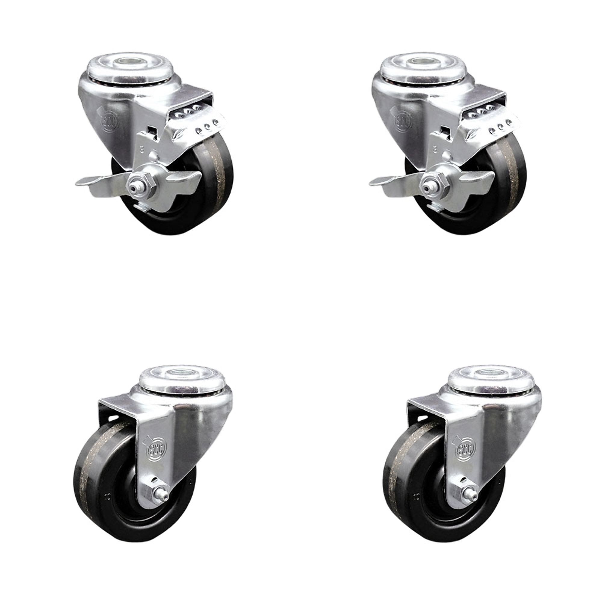 Service Caster, 3in. x 1 1/4in. Stem Casters, Wheel Diameter 3 in ...