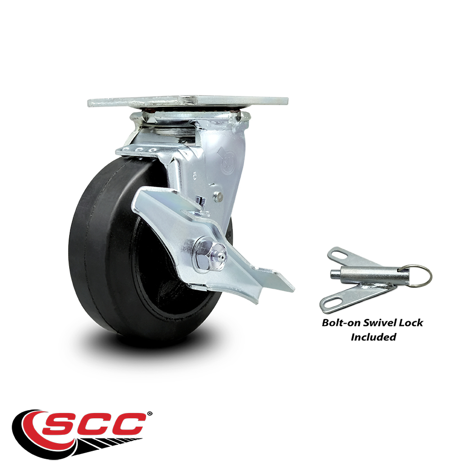 Service Caster, 5in. x 2in. Plate Caster, Wheel Diameter 5 in, Caster ...