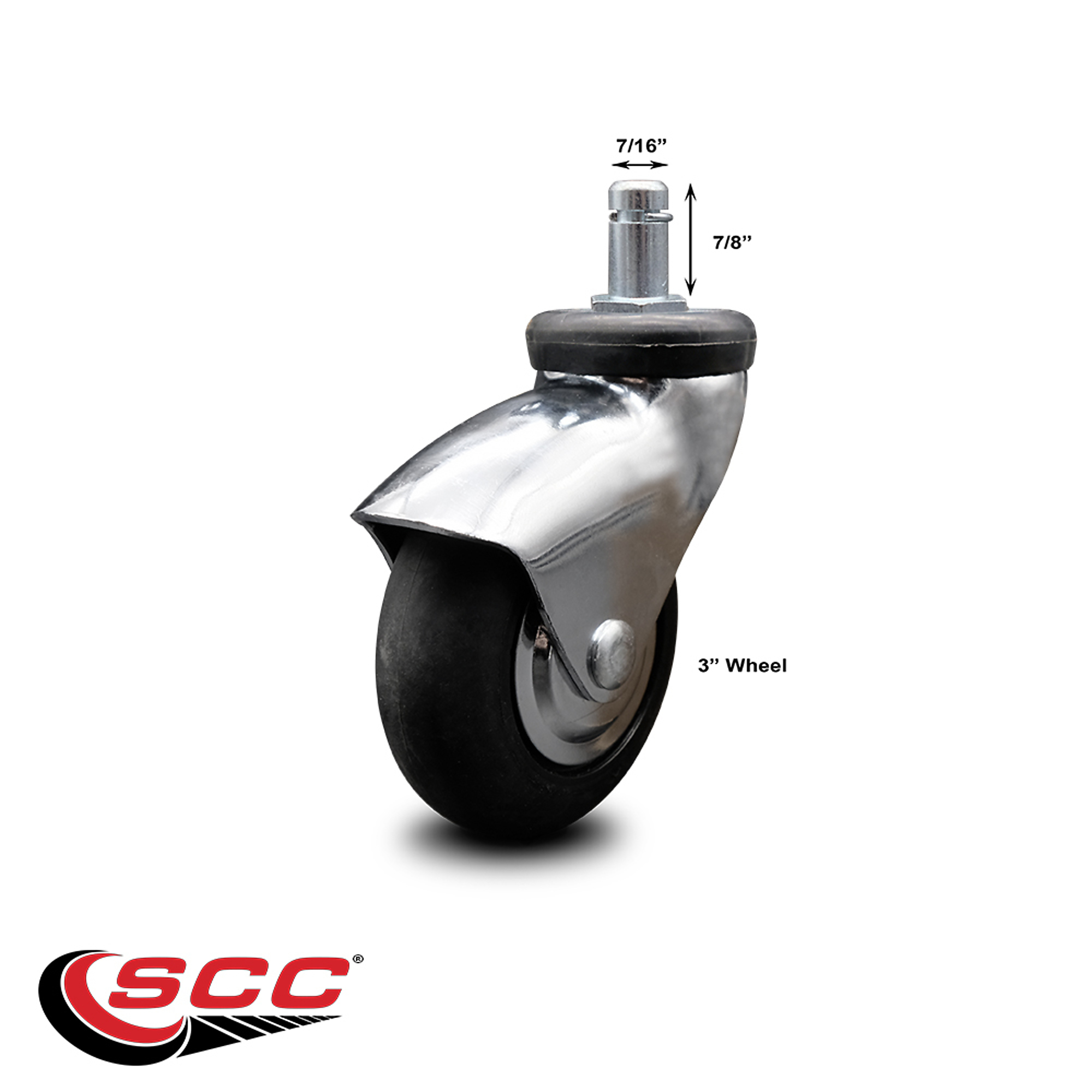 Service Caster, 3in. Stem Caster, Wheel Diameter 3 in, Caster Type ...