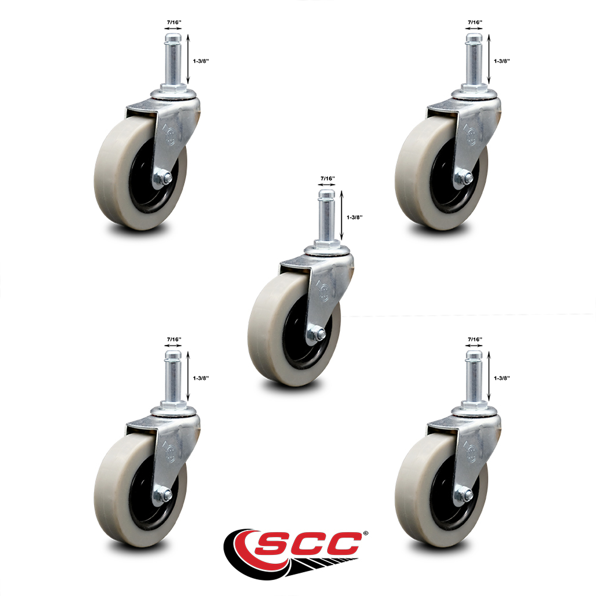 Service Caster, 3in. Stem Casters, Wheel Diameter 3 in, Caster Type ...