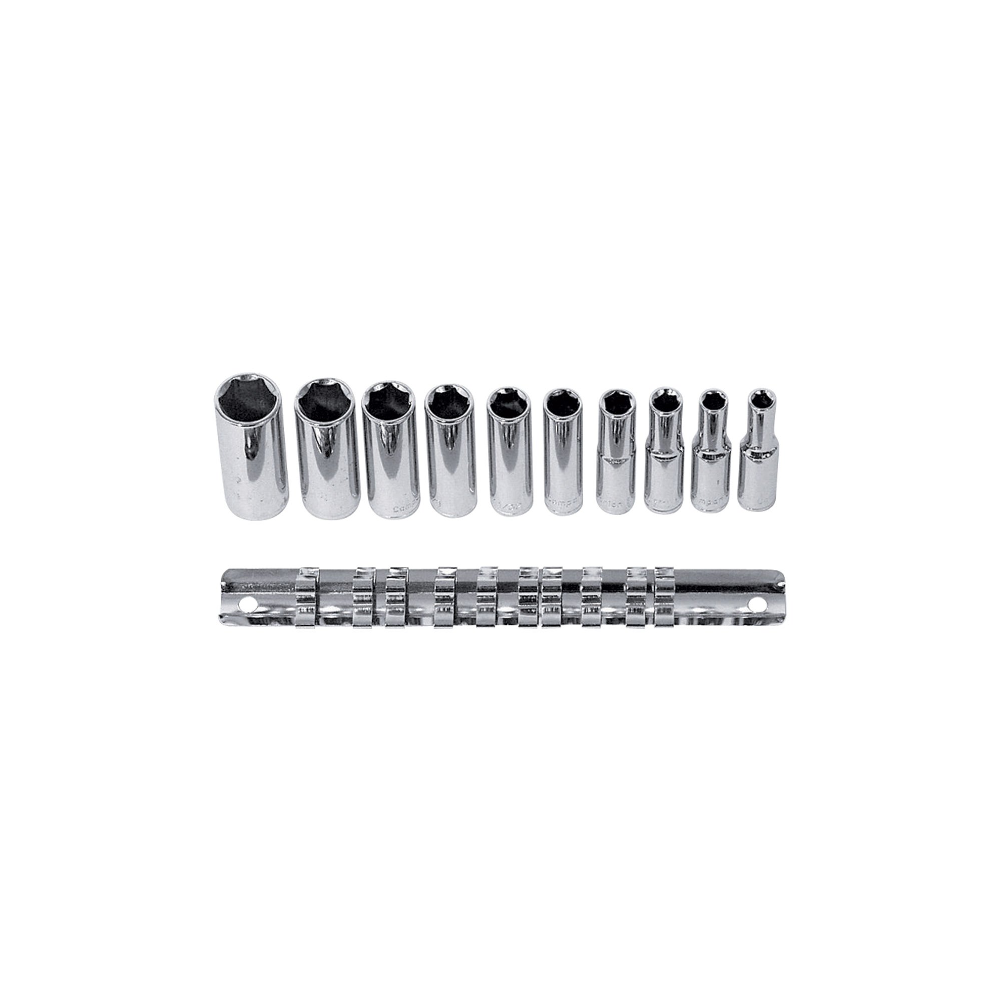 Northern Industrial Deep Well Socket Set — 1/4in. Drive, 10-Pc. SAE Set ...