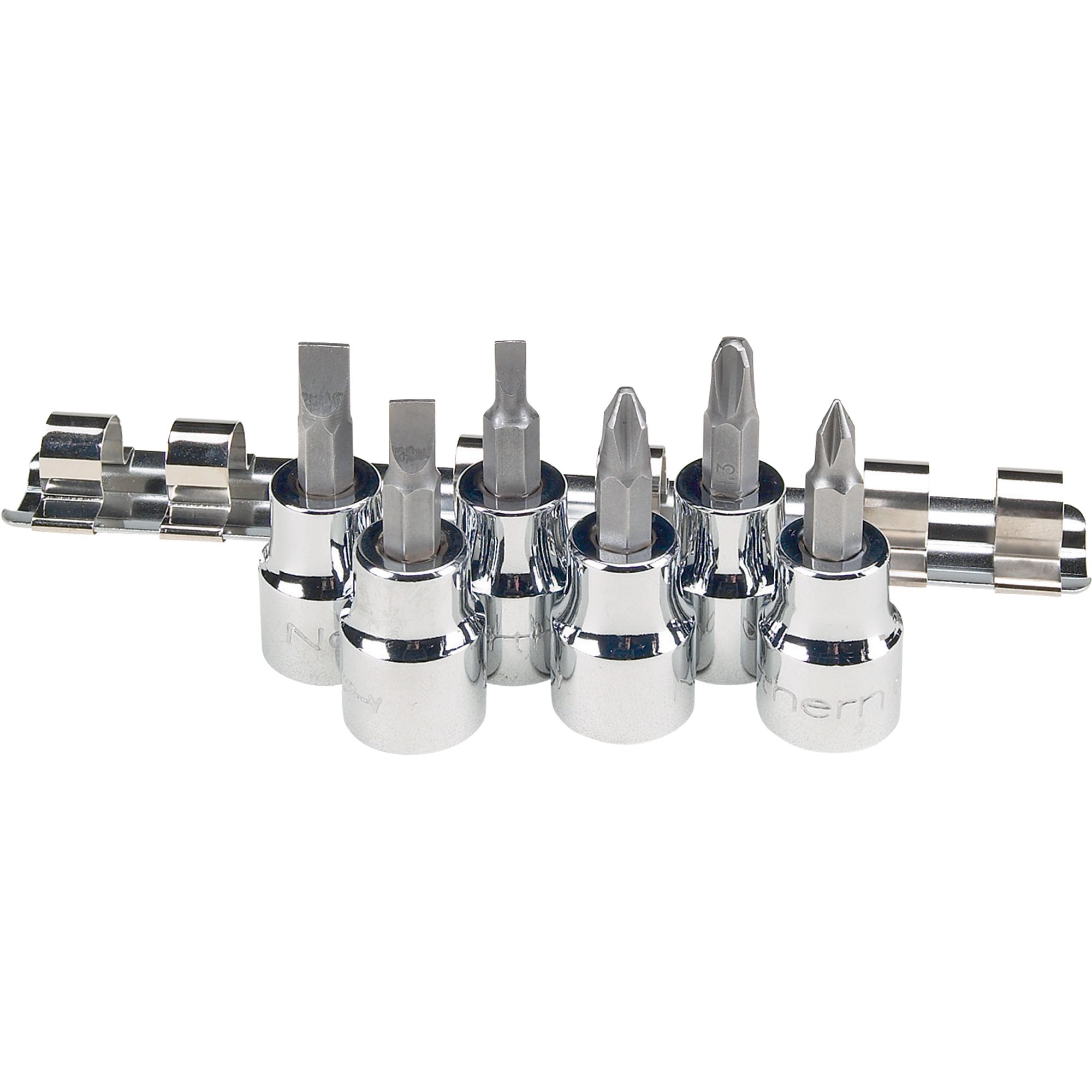 Northern Industrial Combination Bit/Sockets — 3/8in. Drive, 6-Pc. Set ...