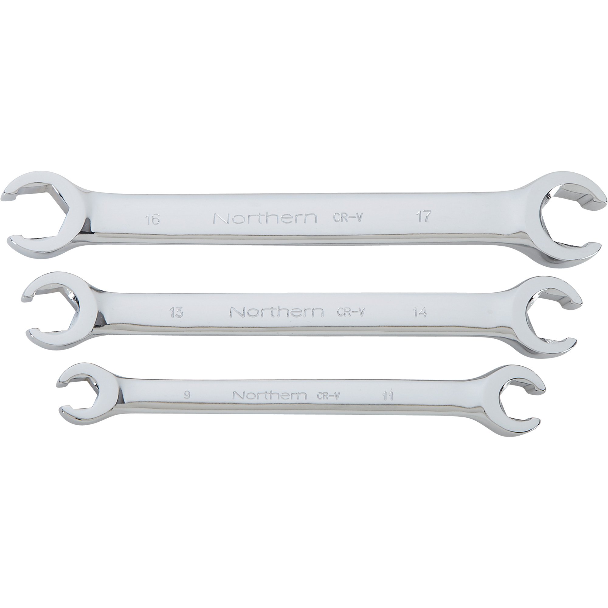 Northern Industrial Tools Flare Nut Wrench Set — 3-Pc., Metric ...