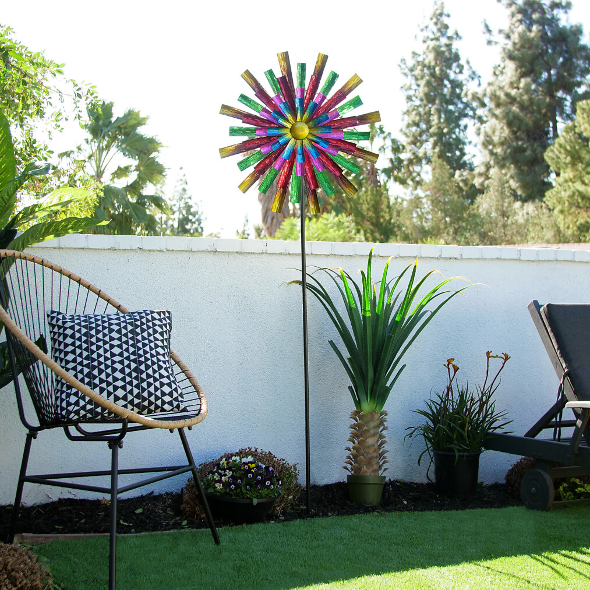 Alpine Corporation, Prismatic Flower Kinetic Wind Spinner Stake, Model ...