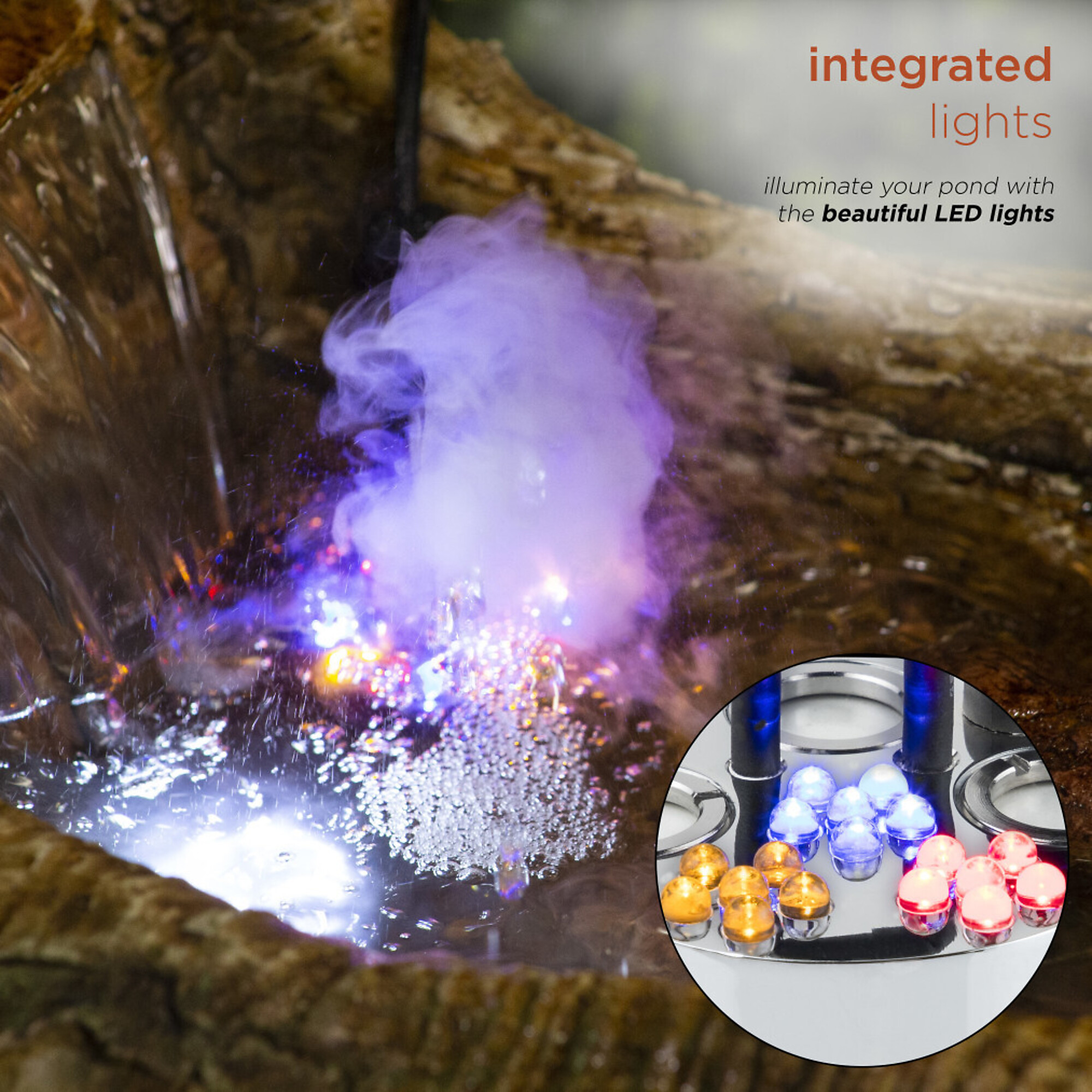Alpine Corporation, Magical 3 Jet Mini-Pond Fogger w/ LED Lights, Volts ...