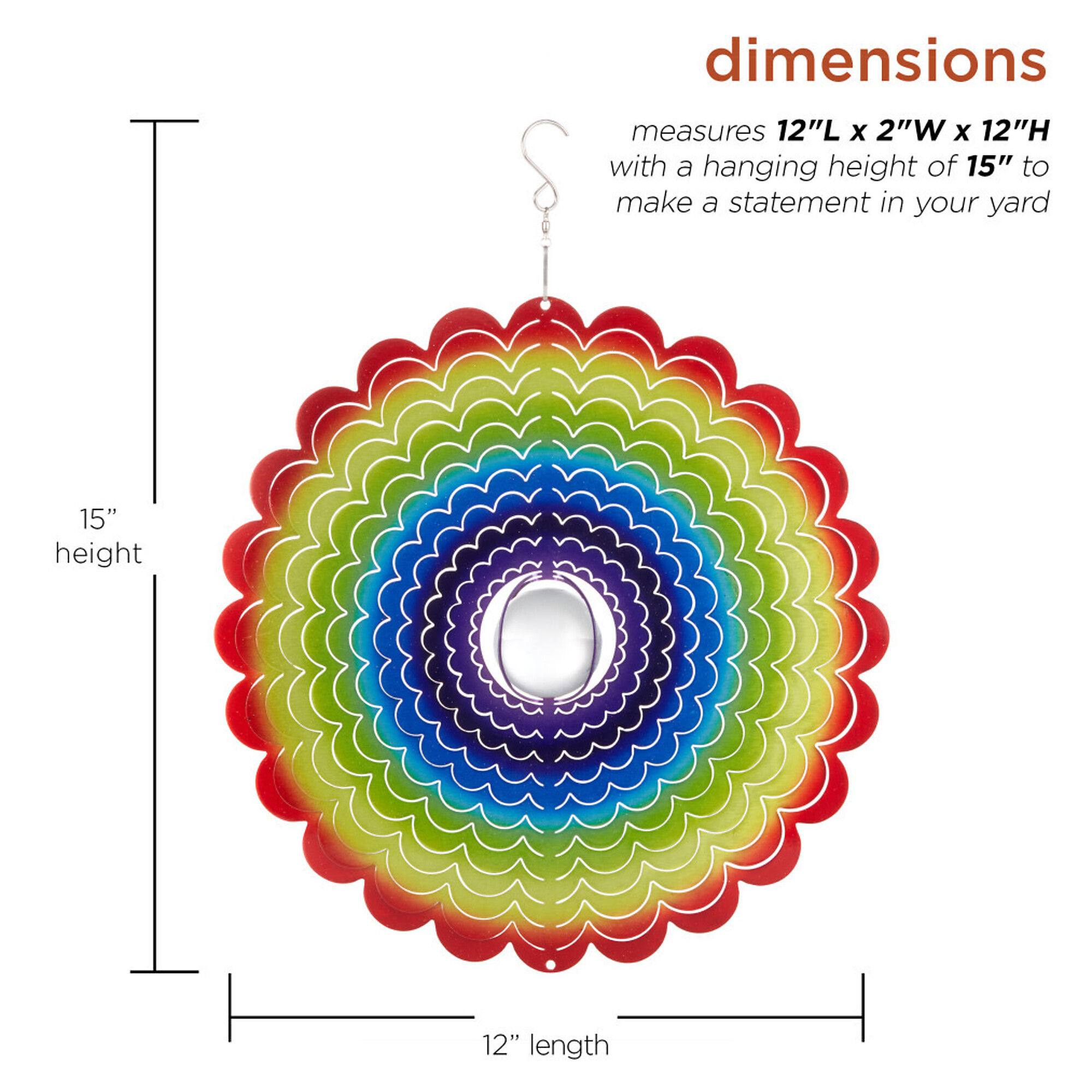 Alpine Corporation, Flower Shape Wind Spinner w/Clear Round Glass Ball ...