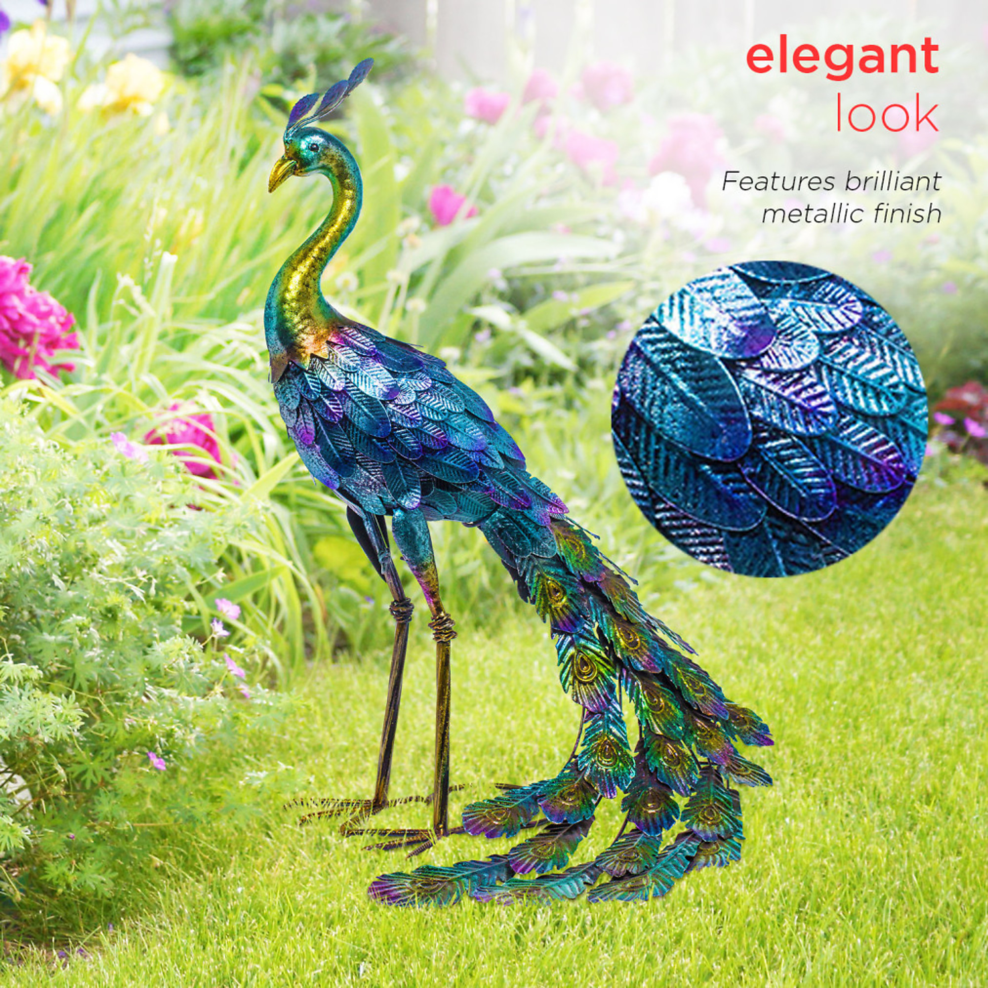 Alpine Corporation, Embossed Metal Peacock Decor, Model# JUM208 ...