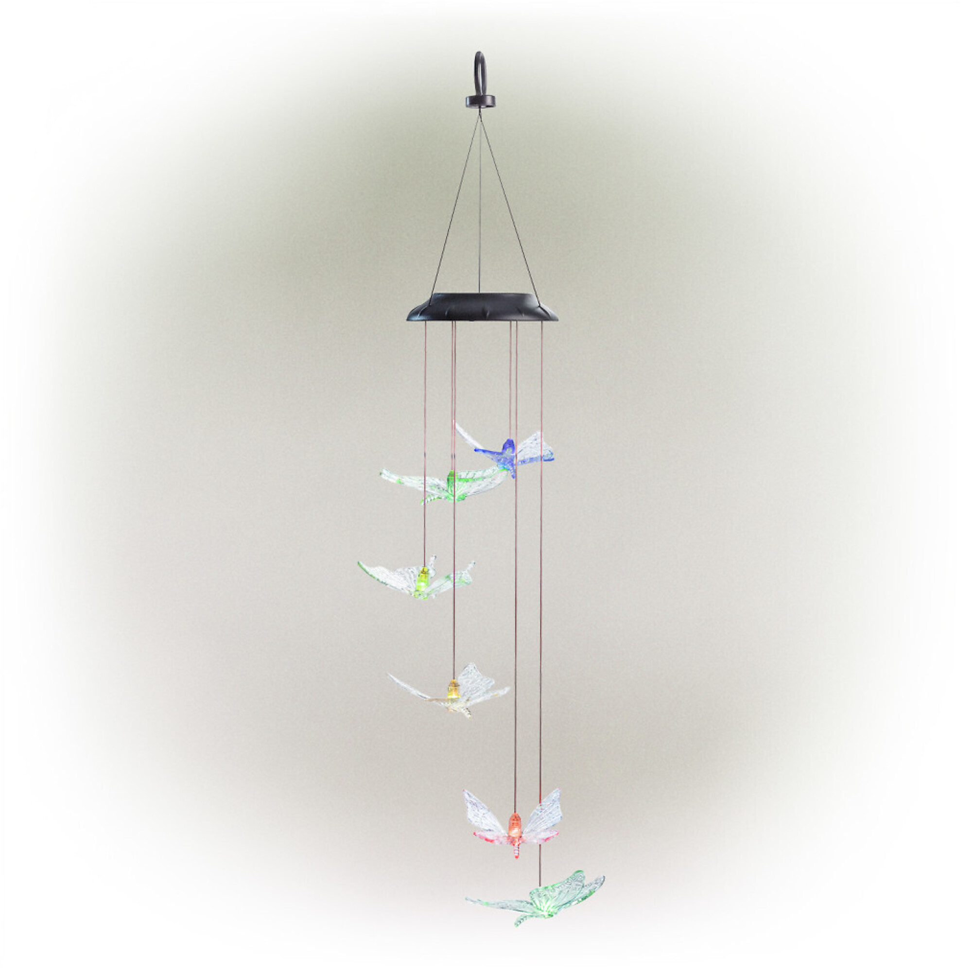 Alpine Corporation, Solar Butterfly Mobile w/ Color-Changing LED Light ...