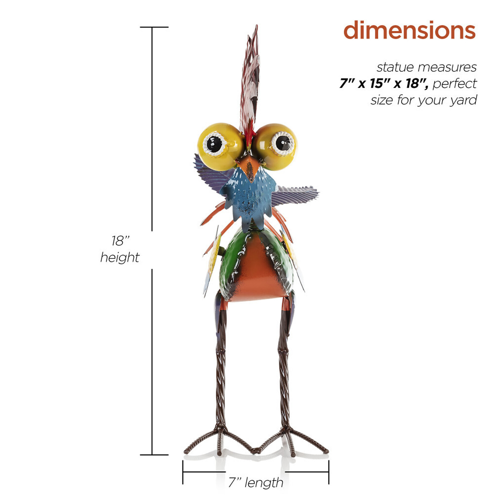 Alpine Corporation, Metal Wacky Tropical Rooster Decor w/ Orange Tail ...