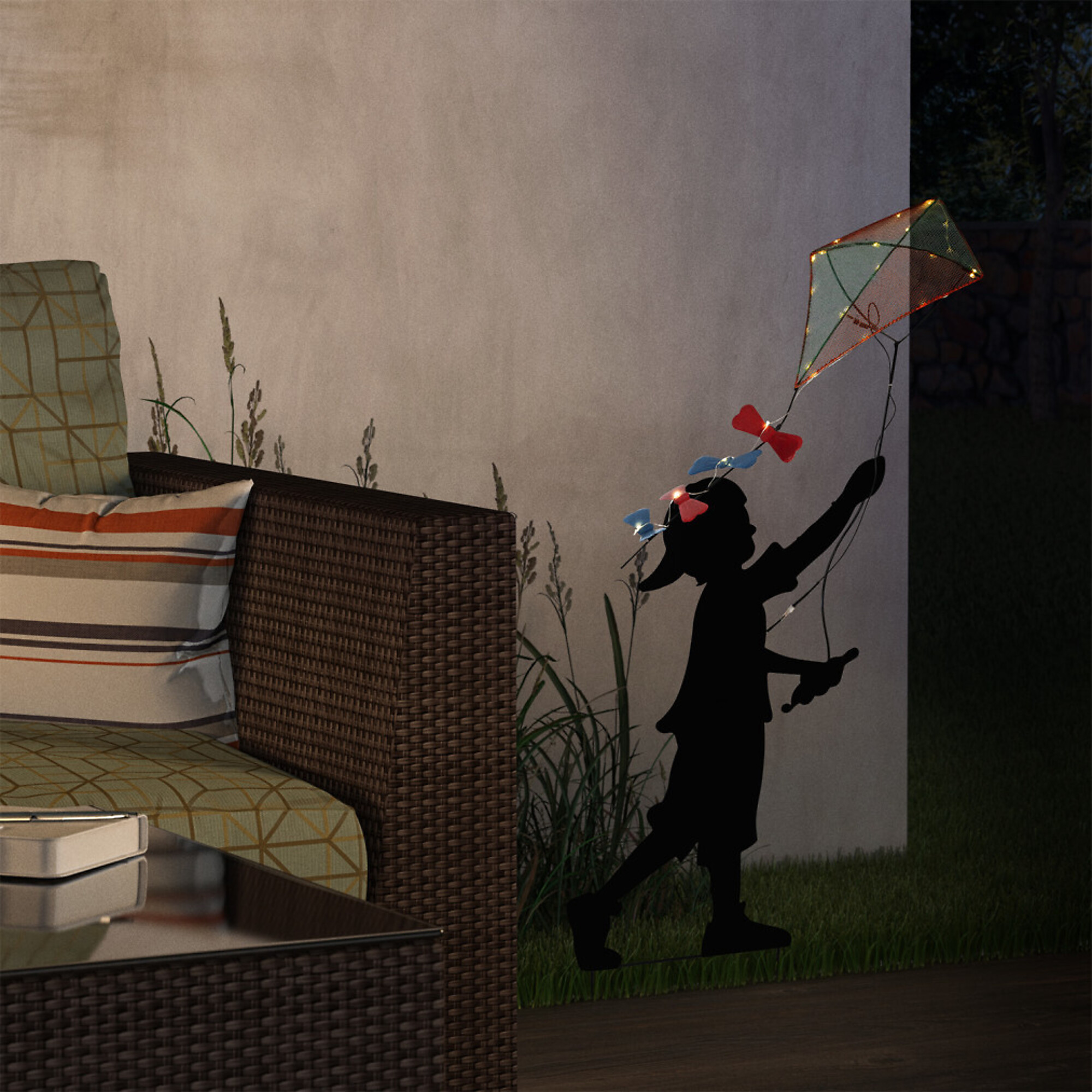 Alpine Corporation, Solar Boy Silhouette Flying Kite with LED Lights ...