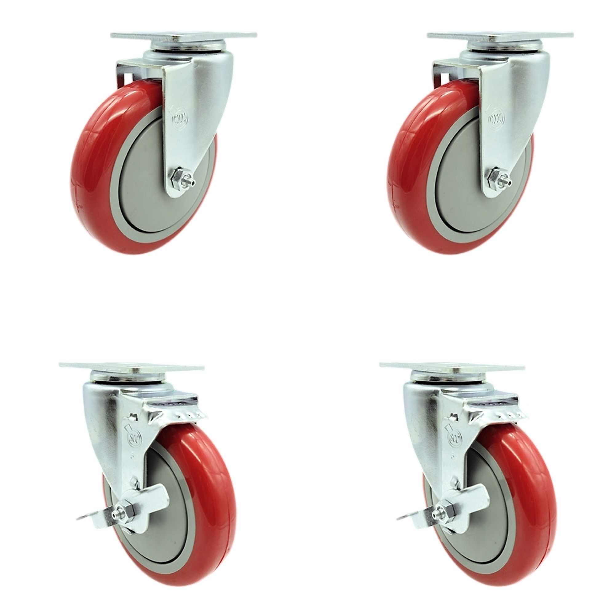 Service Caster, 5in. x 1 1/4in. Plate Casters, Wheel Diameter 5 in ...
