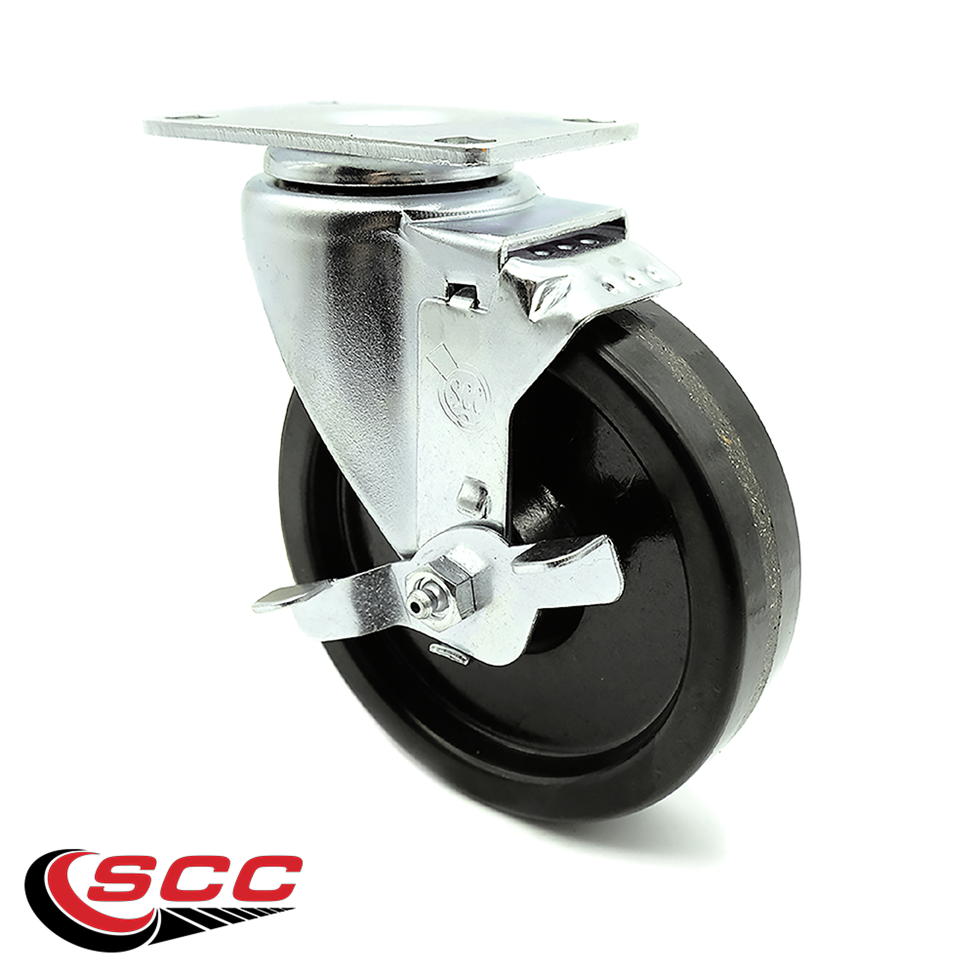 Service Caster, 5in. x 1 1/4in. Plate Caster, Wheel Diameter 5 in ...
