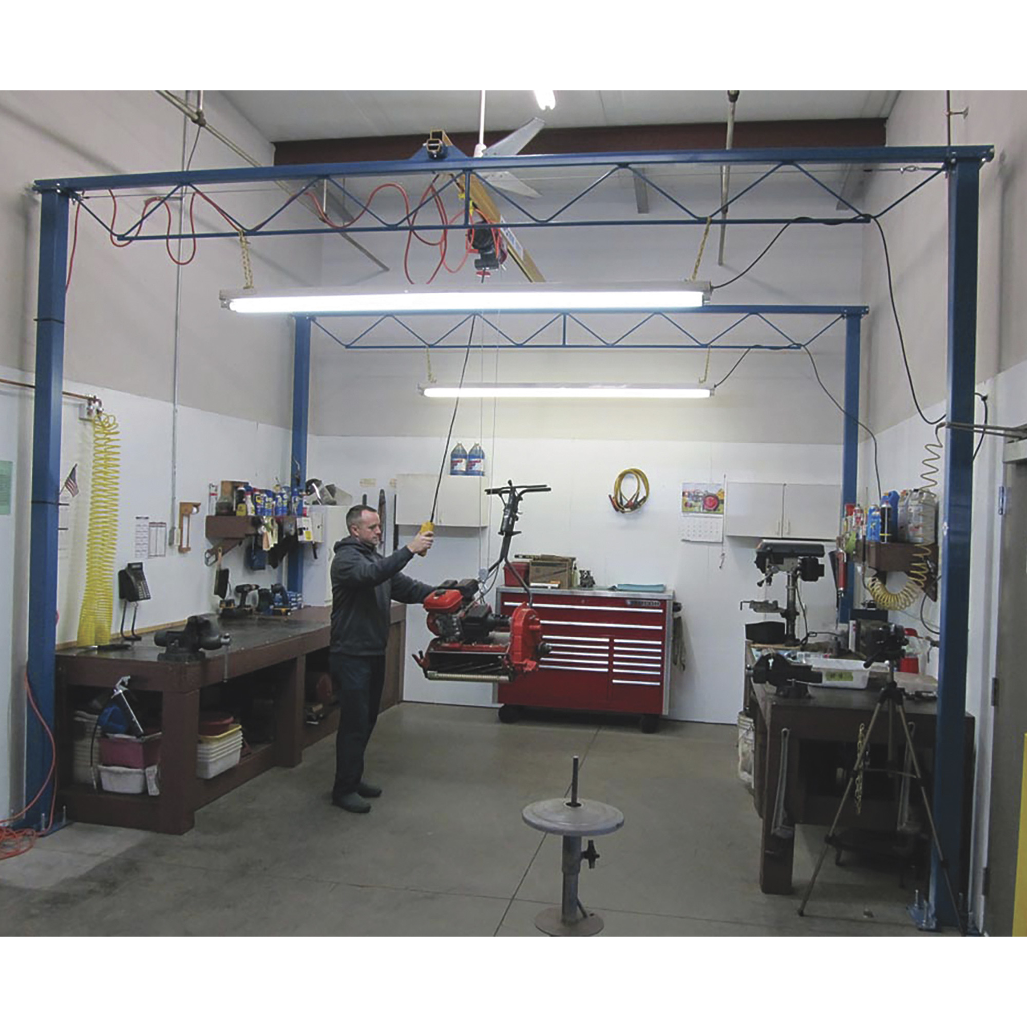 Gorbel 2000-Lb. Overhead Shop Bridge Crane, 8ft.L x 15ft.W x 10ft.H ...