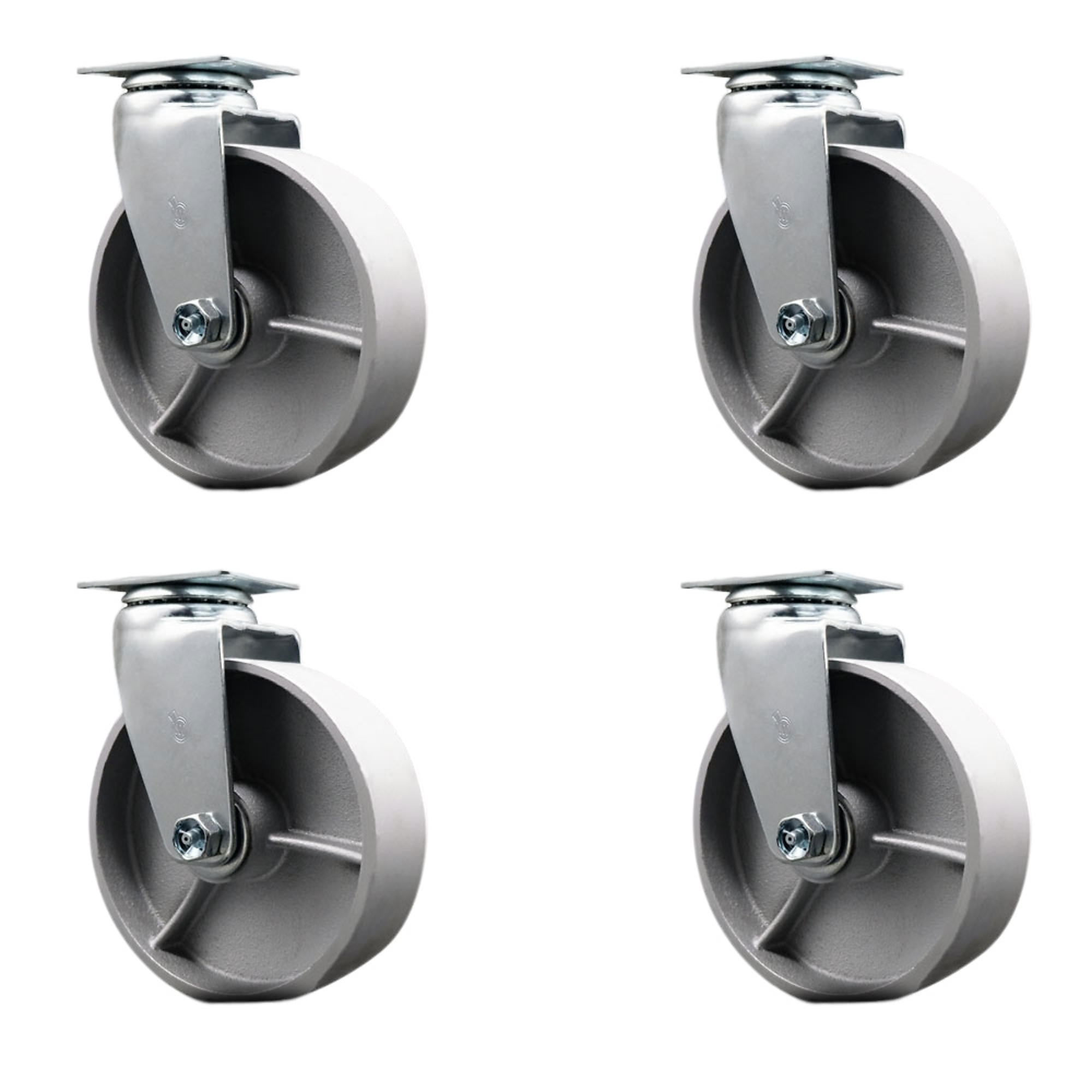 Service Caster, 6in. x 2in. Plate Casters, Wheel Diameter 6 in, Caster ...