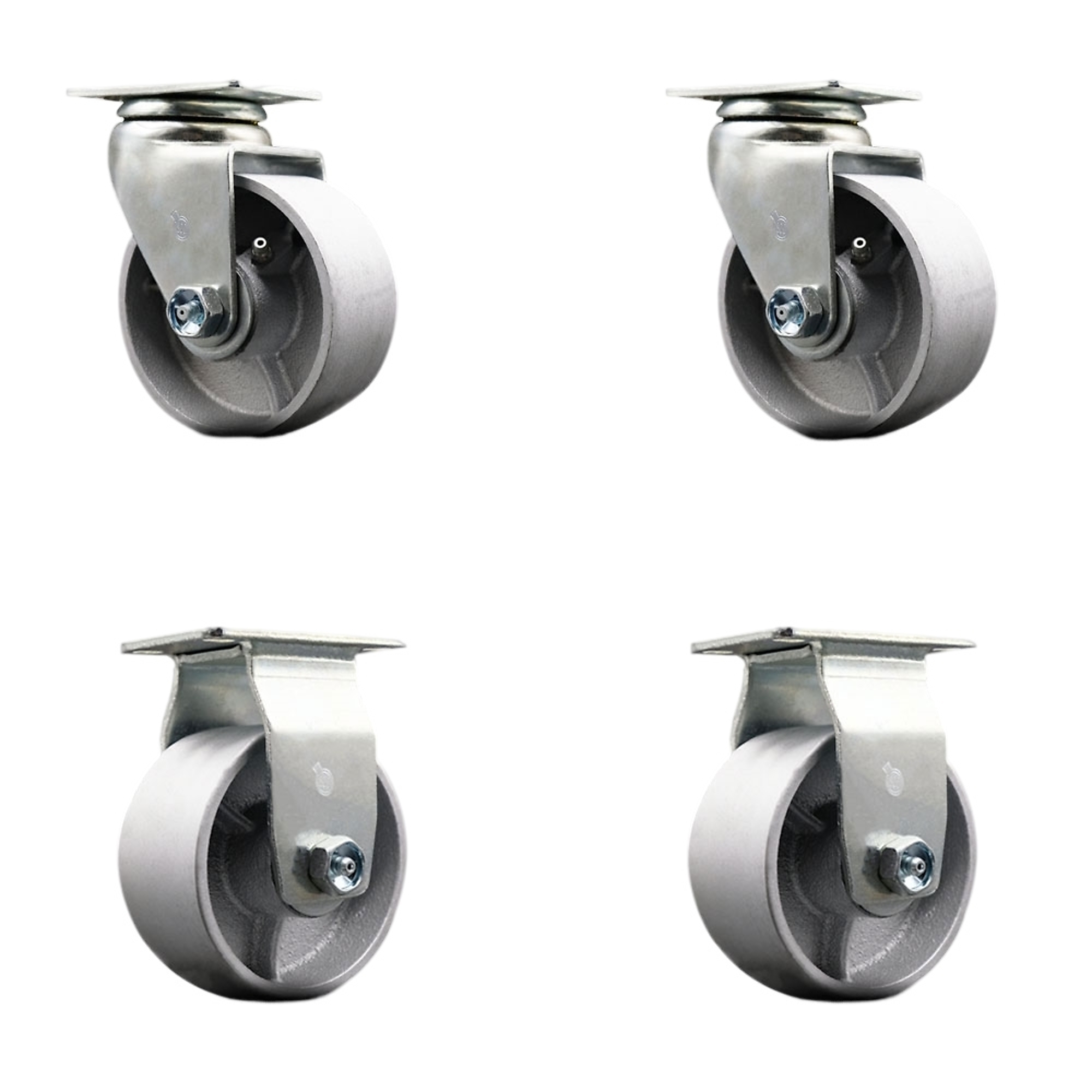 Service Caster, 4in. x 2in. Plate Casters, Wheel Diameter 4 in, Caster ...