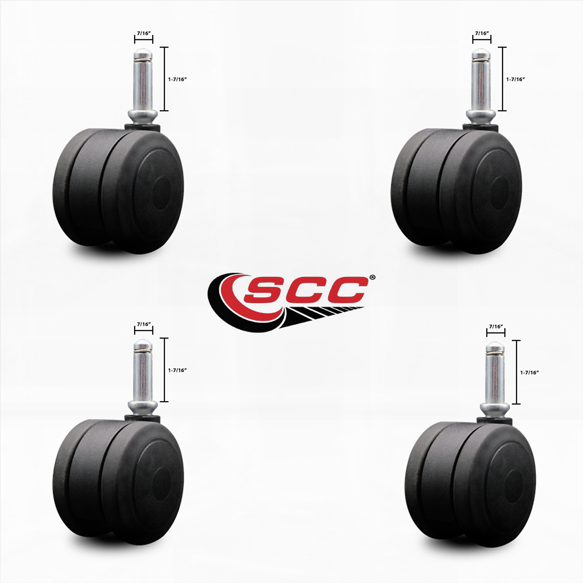 Service Caster, 3in. Stem Casters, Wheel Diameter 3 in, Caster Type ...