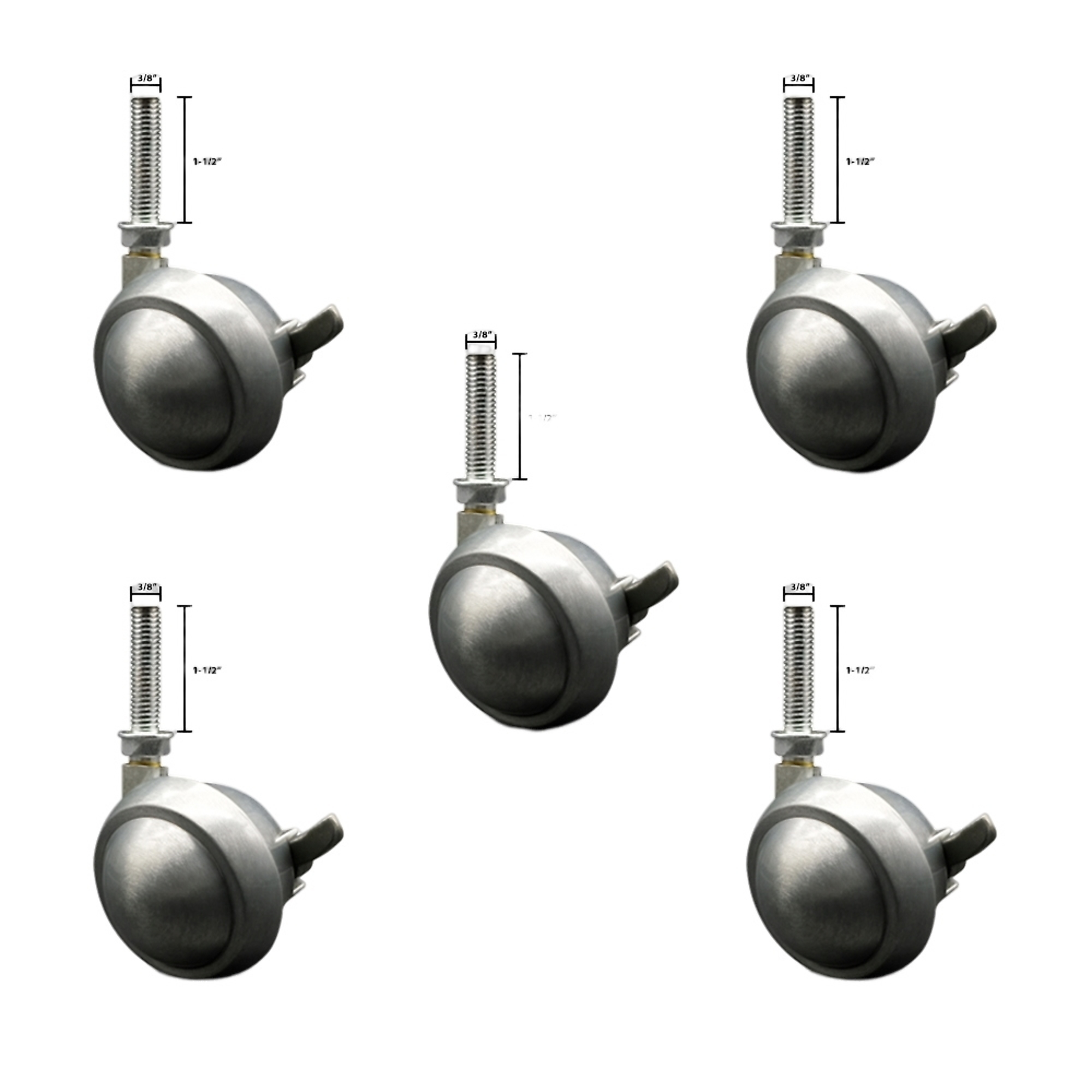 Service Caster, 2 1/2in. Stem Casters, Wheel Diameter 2.5 in, Caster ...