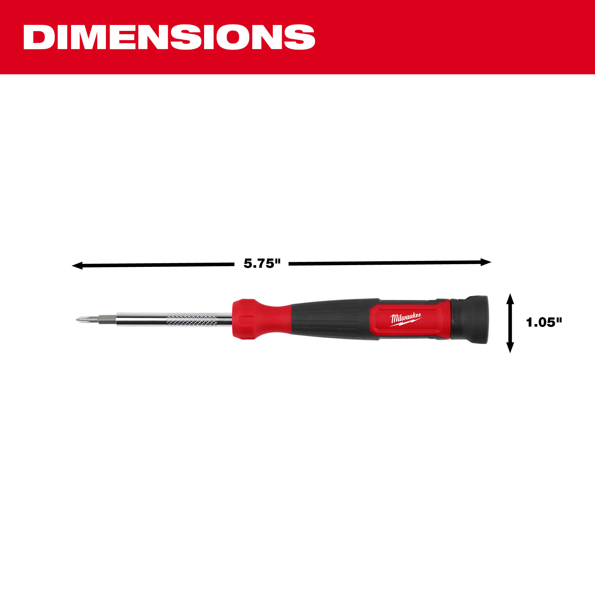 Milwaukee, 4in.-1 Precision Multi-Bit Screwdriver, Drive Type Phillips ...