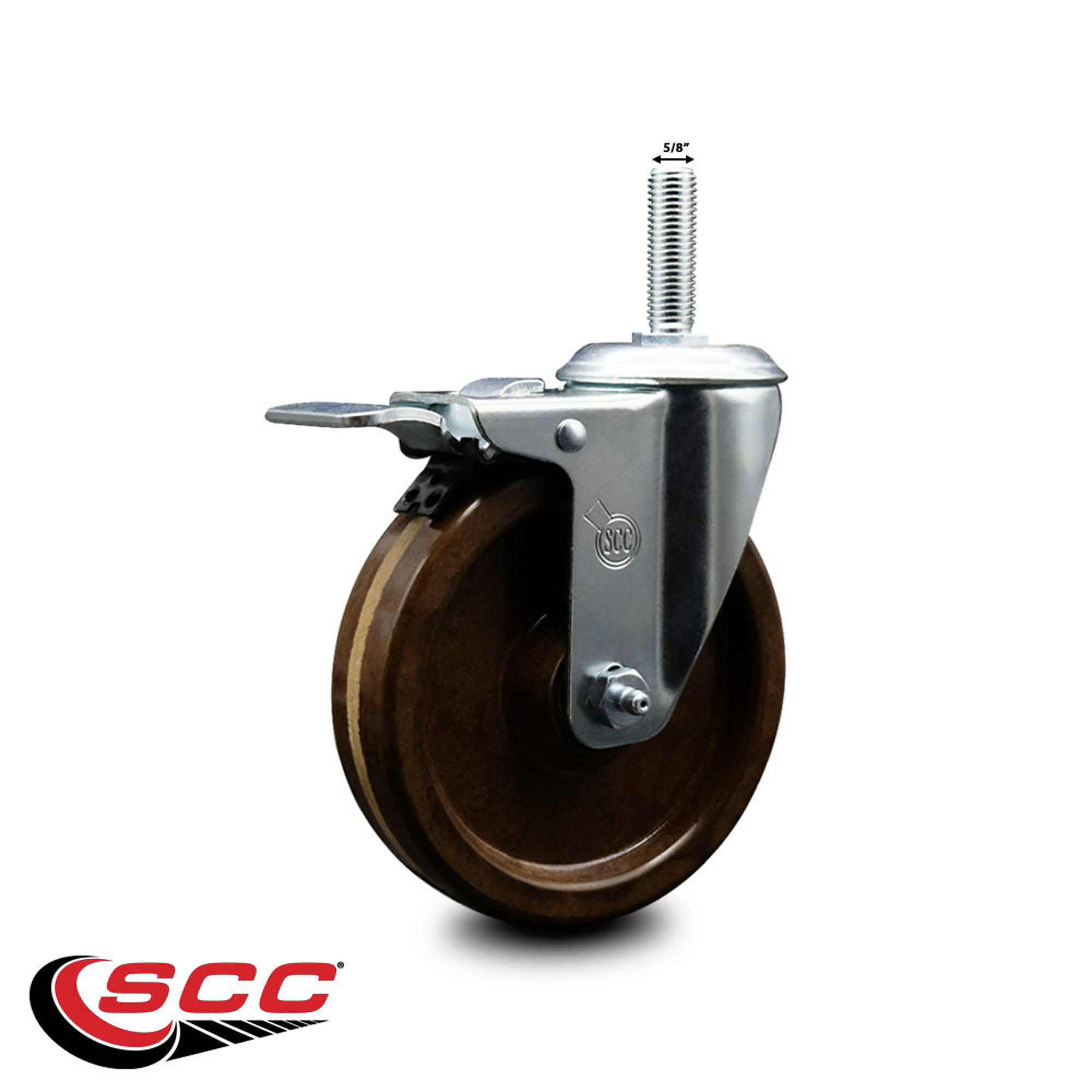 Service Caster, 5in. x 1 1/4in. Stem Caster, Wheel Diameter 5 in ...