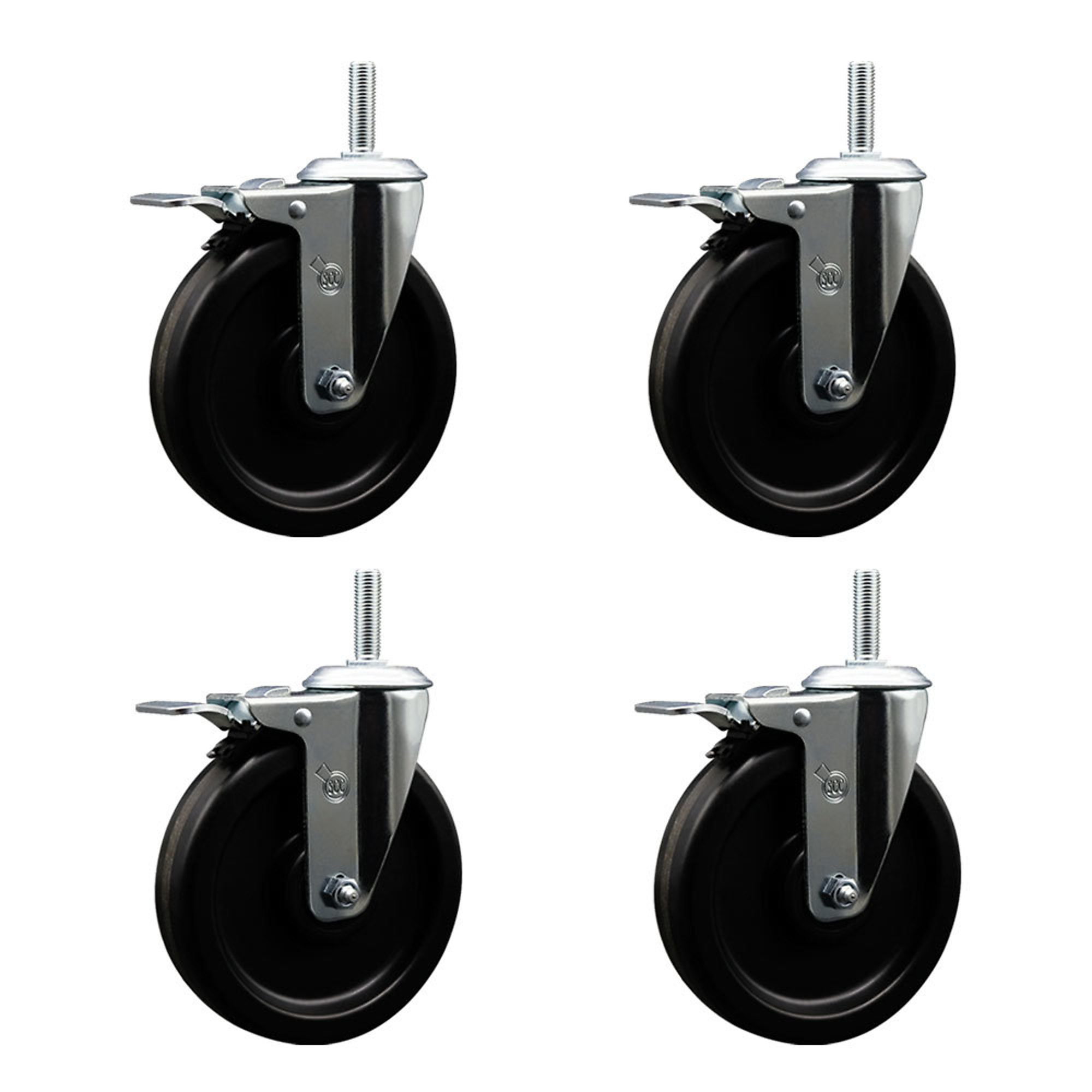 Service Caster, 6in. x 1 1/2in. Stem Casters, Wheel Diameter 6 in ...