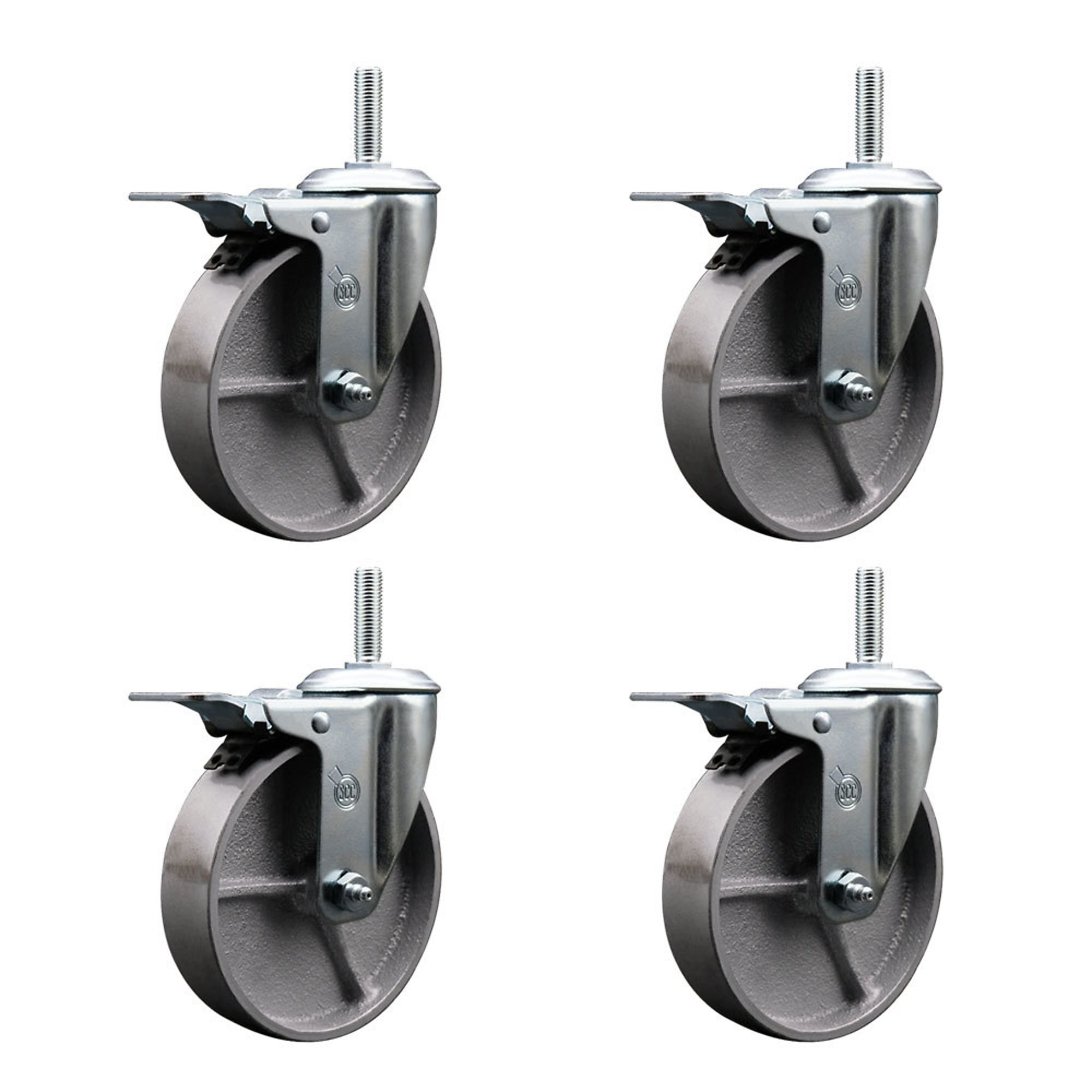 Service Caster, 5in. x 1 1/2in. Stem Casters, Wheel Diameter 5 in ...