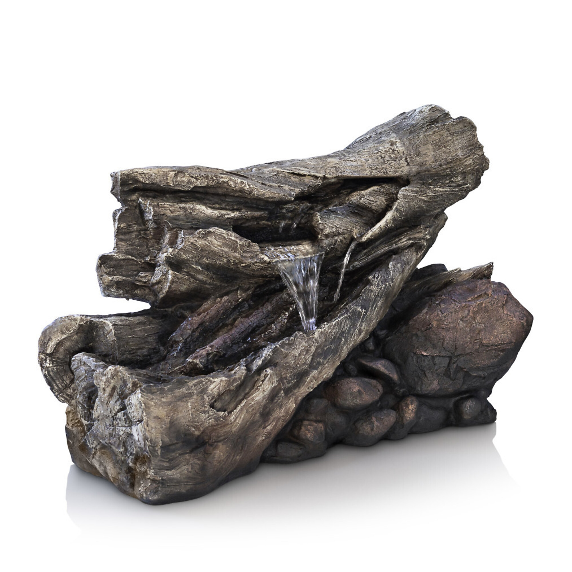 Alpine Corporation, Rainforest Waterfall Logs Fountain with LED lights ...