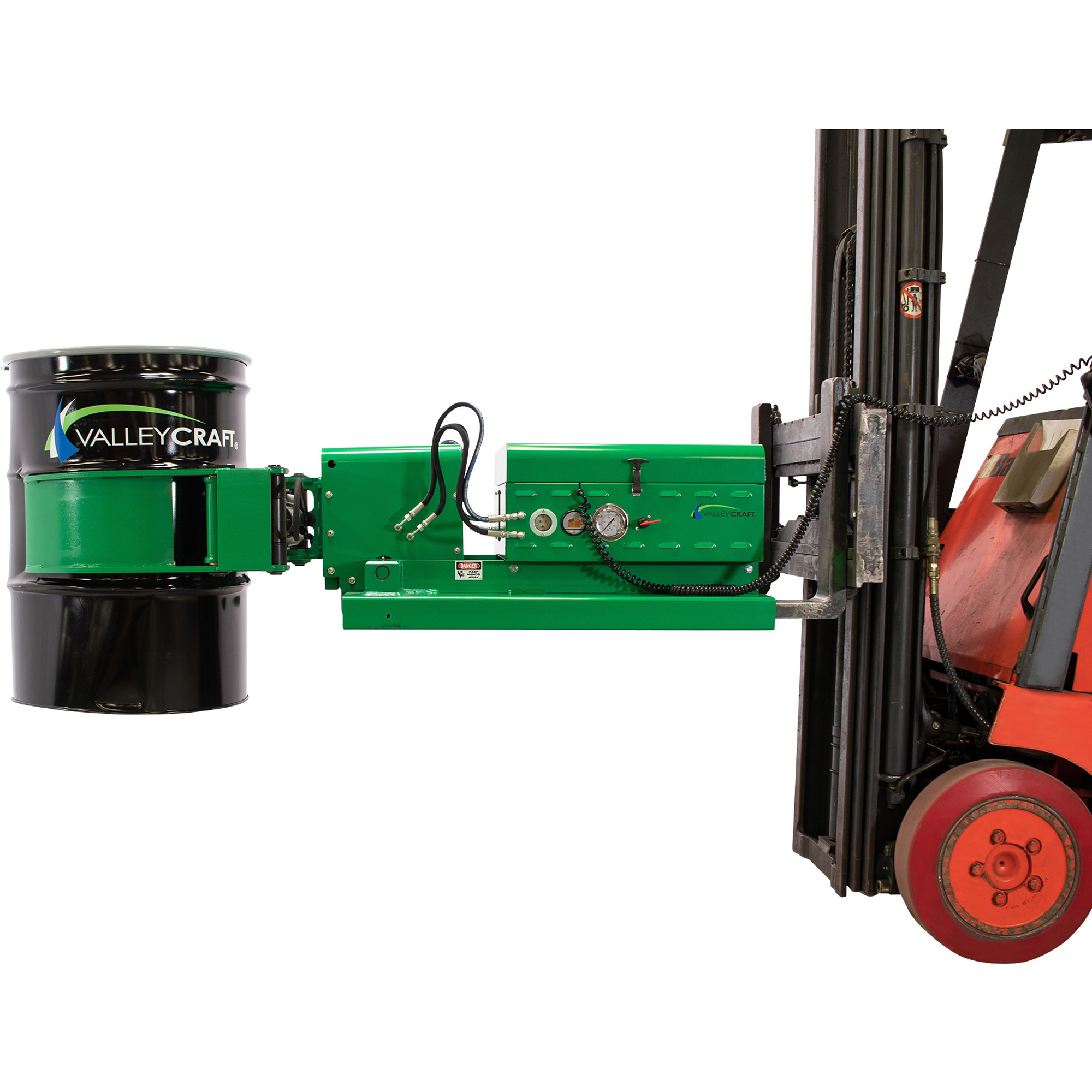 Valley Craft Drum Clamp Tilt & Rotate Powered Forklift Attachment ...