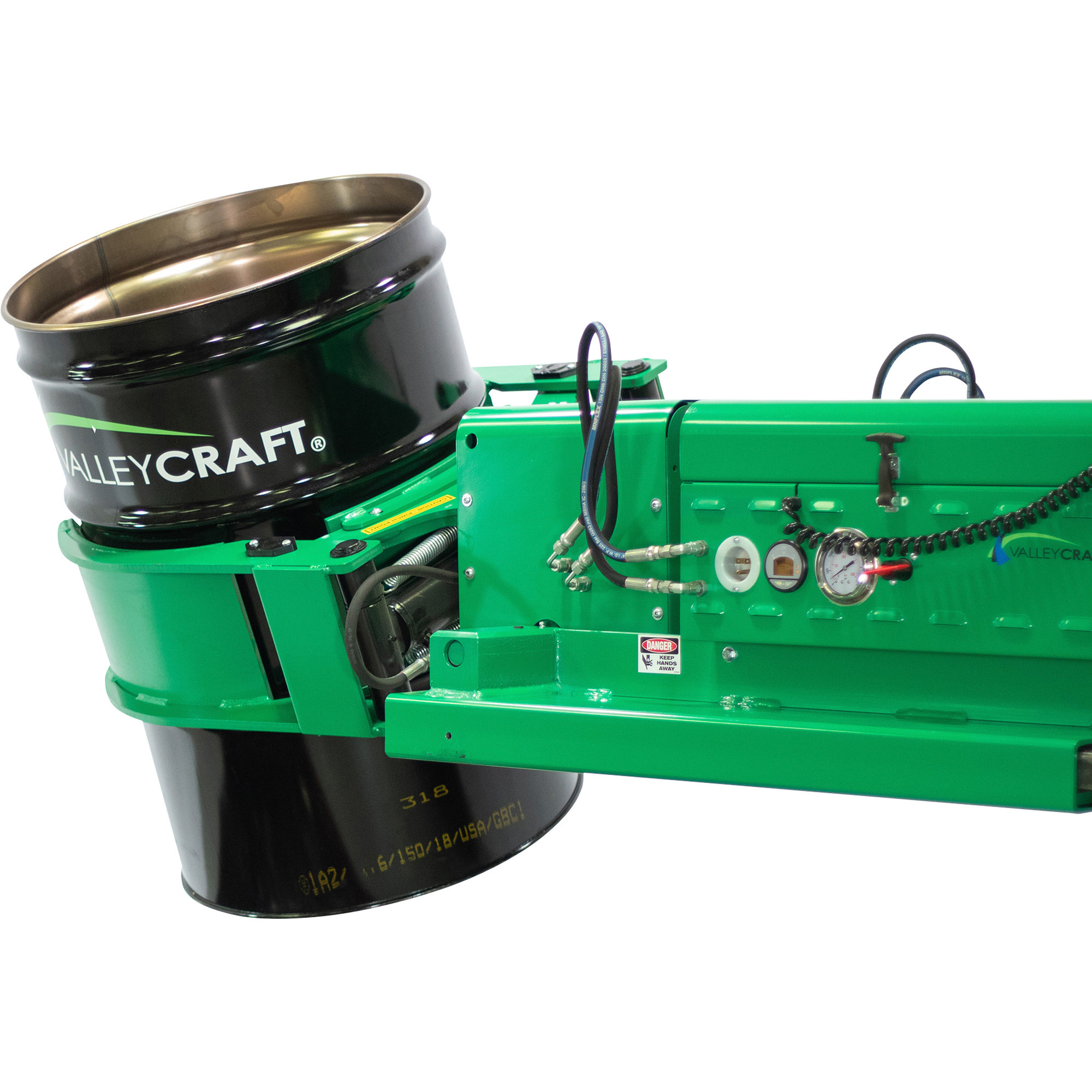 Valley Craft Drum Clamp Tilt & Rotate Powered Forklift Attachment ...