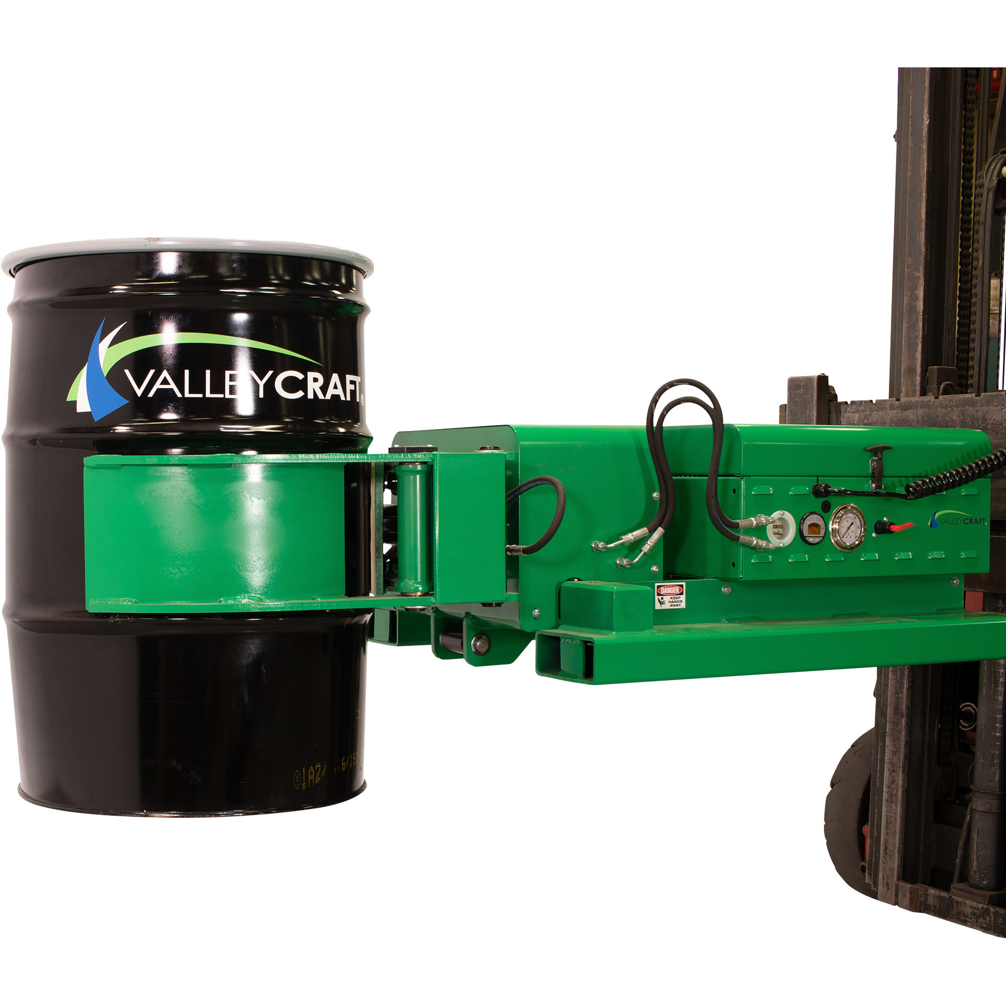 Valley Craft Drum Clamp & Tilt Powered Forklift Attachment, Versa Grip ...