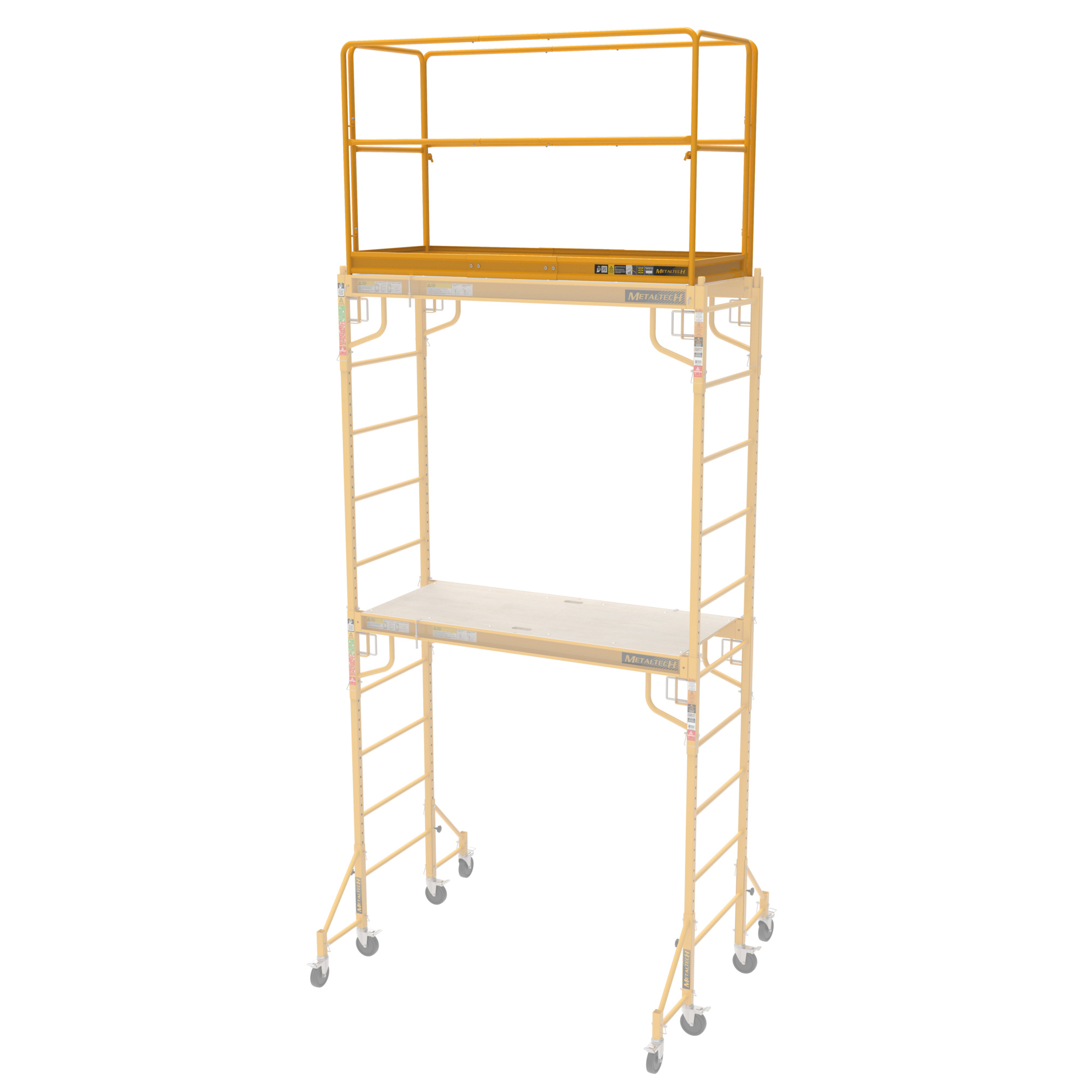 Metaltech Guardrail Set for Multipurpose 6ft. Baker-Style Scaffolding, 69-3/4in.W x 29-1/4in.D x ...