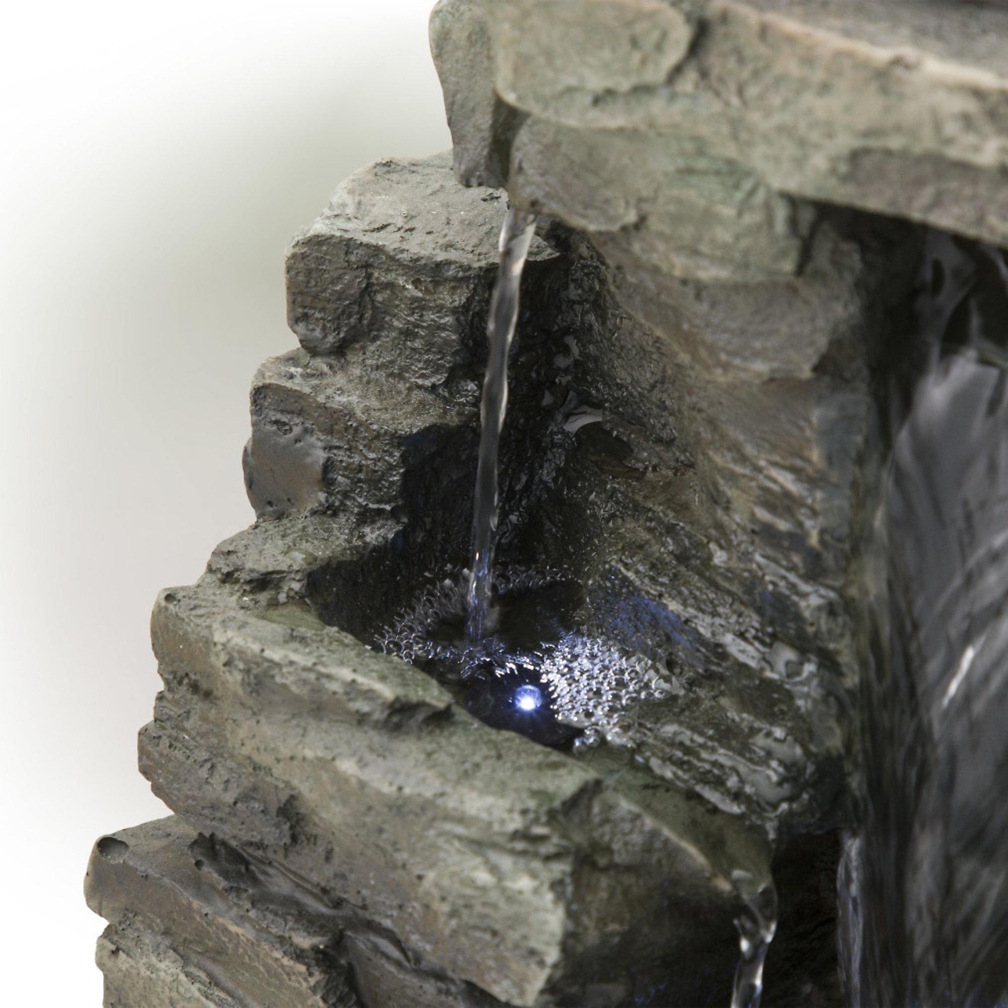 Alpine Corporation, Cascading Tabletop Fountain with LED Lights, Volts ...