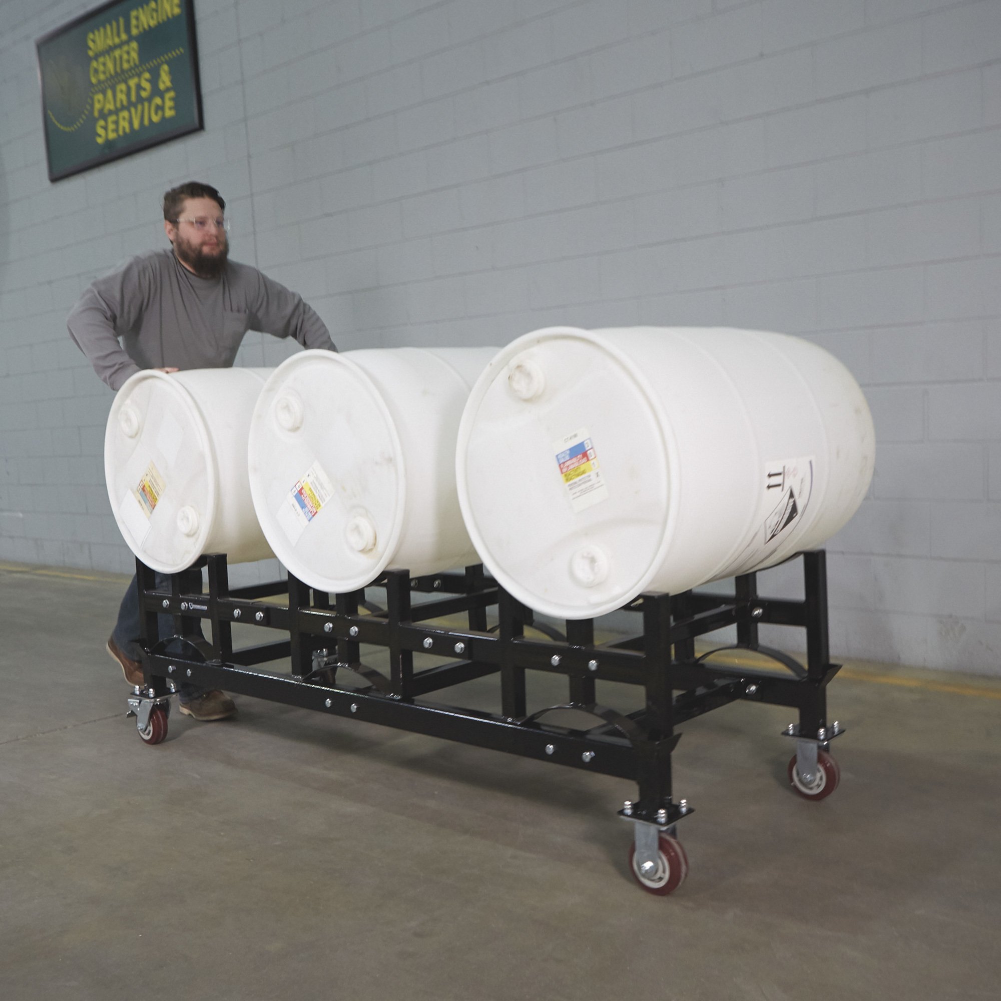 Strongway Heavy-Duty Drum Rack Dolly, Holds 3 Drum Racks, 3300-Lb ...