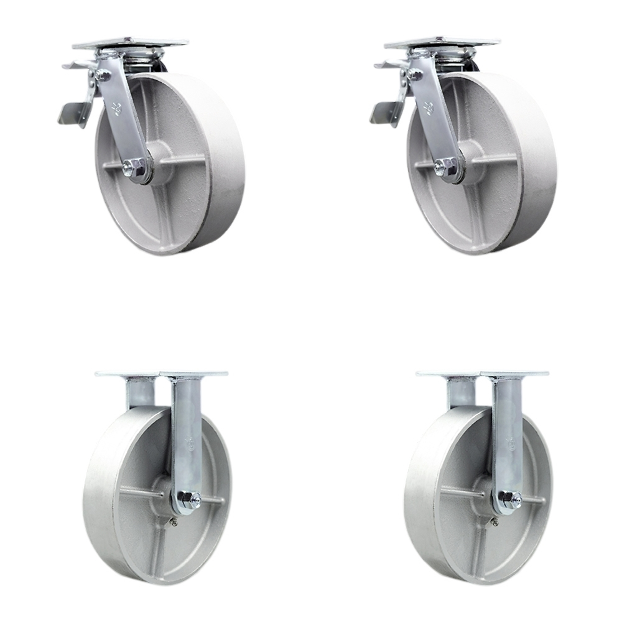 Service Caster, 8in. x 2in. Plate Casters, Wheel Diameter 8 in, Caster ...