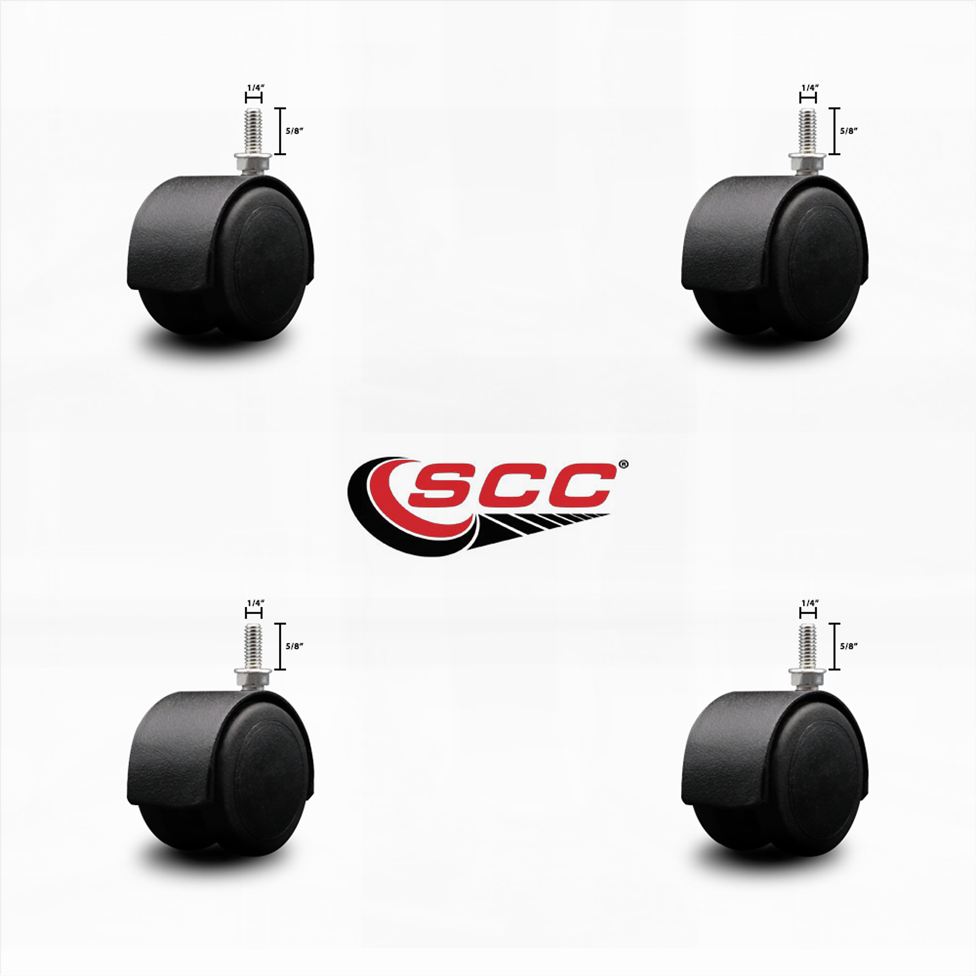 Service Caster, 2in. Stem Casters, Wheel Diameter 2 in, Caster Type ...