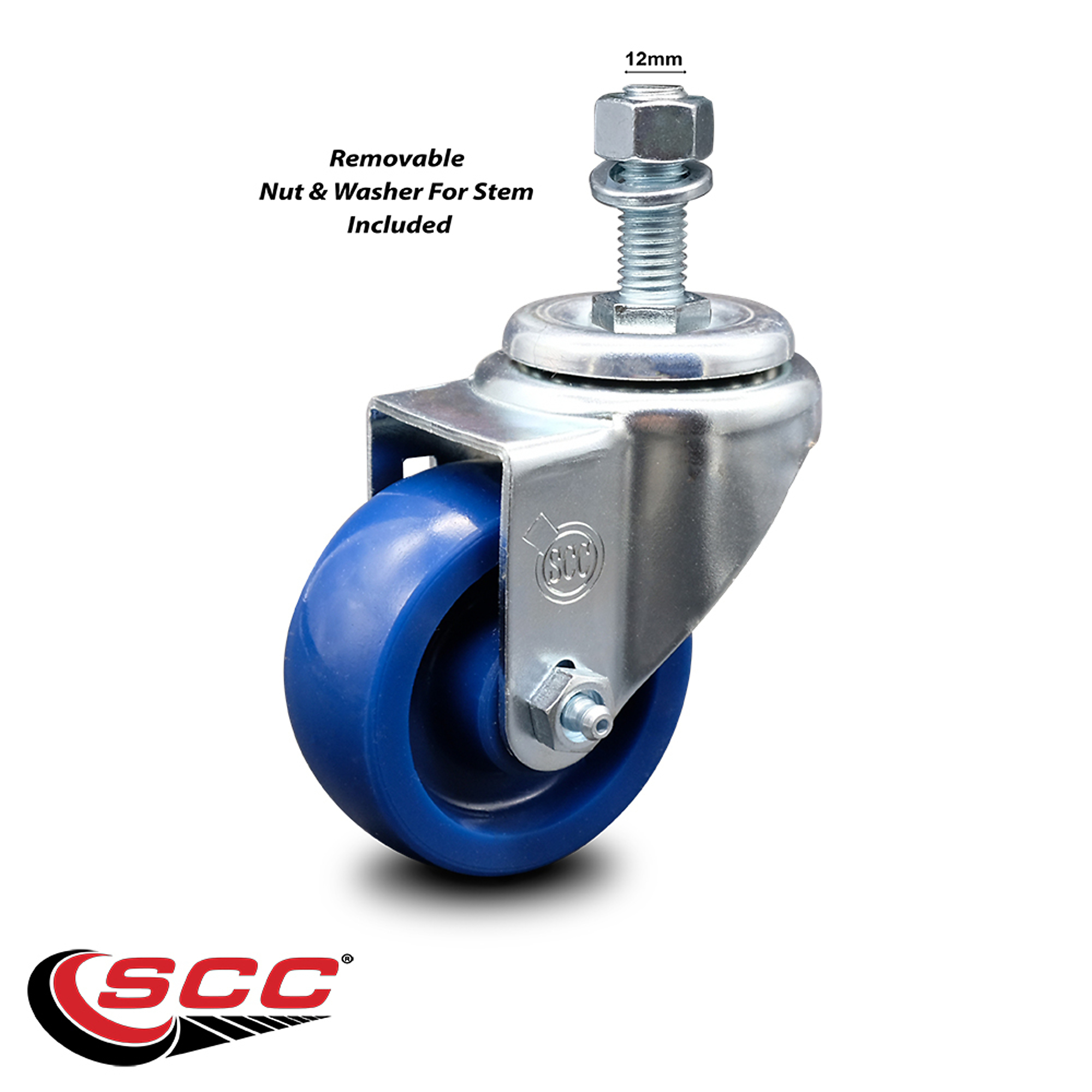 Service Caster, 3in. x 1 1/4in. Stem Caster, Wheel Diameter 3 in ...