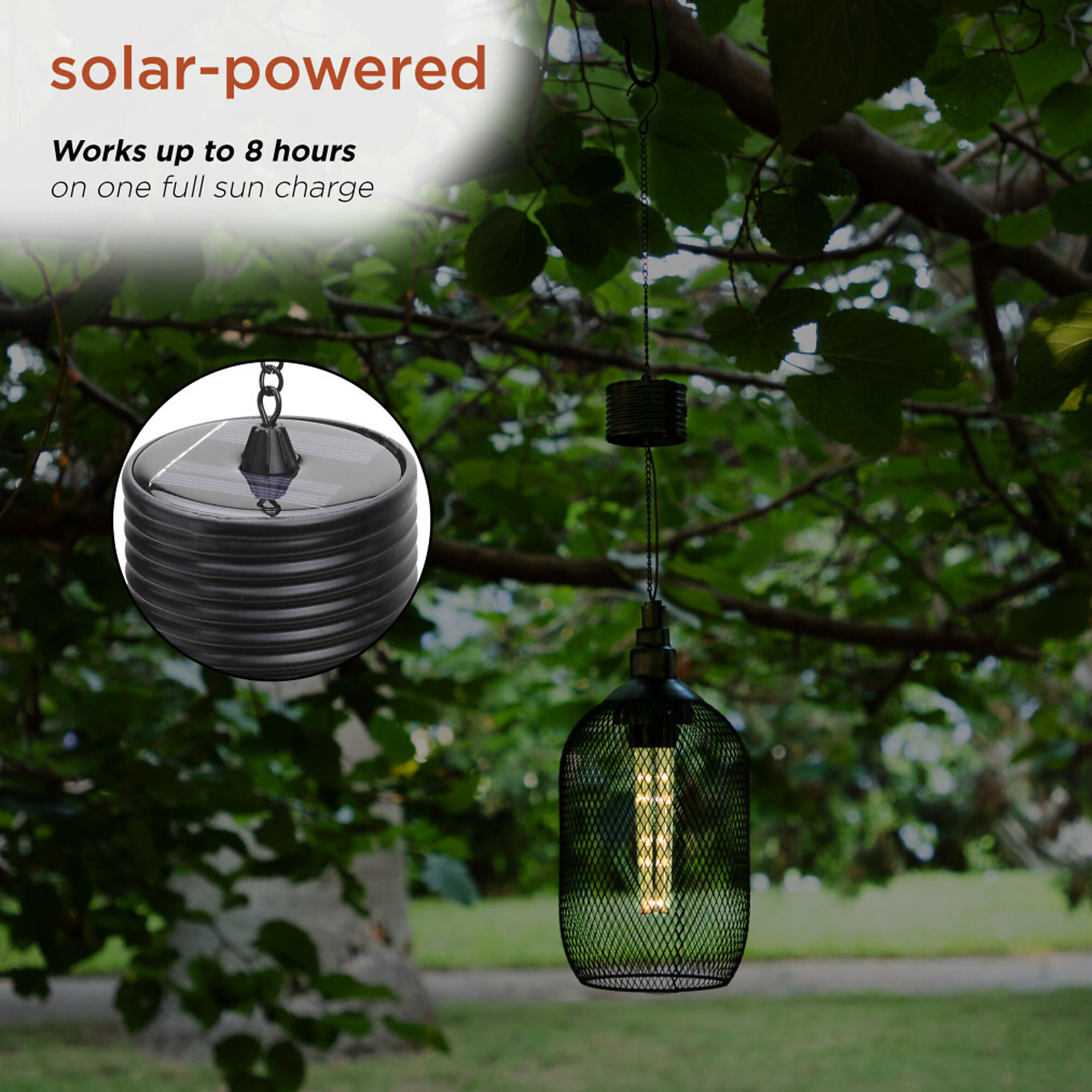 Alpine Corporation, Solar Mesh Round Lantern w/ 24 White LED Lights ...